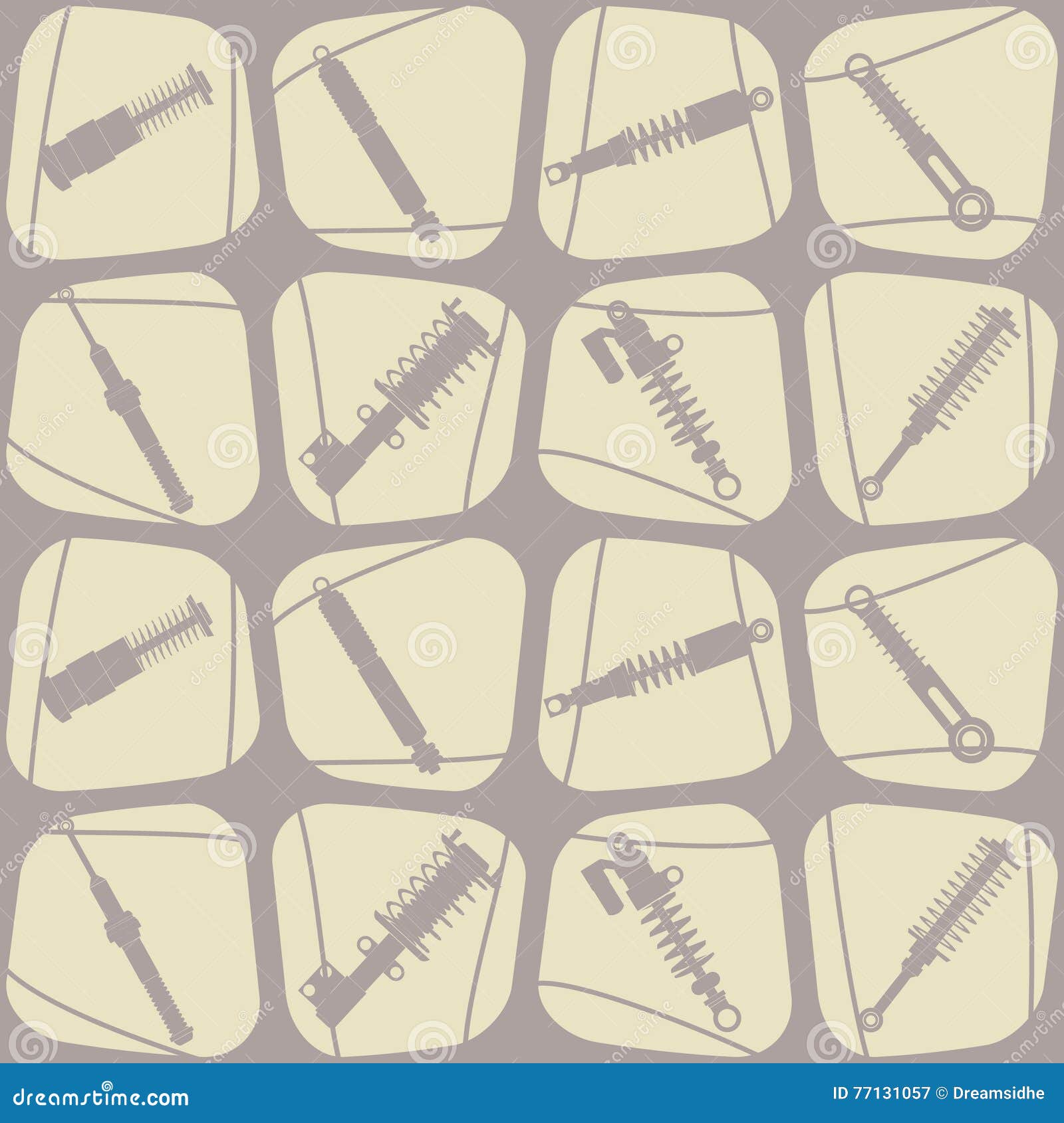 Seamless Pattern with Shock Absorber Stock Vector - Illustration of ...