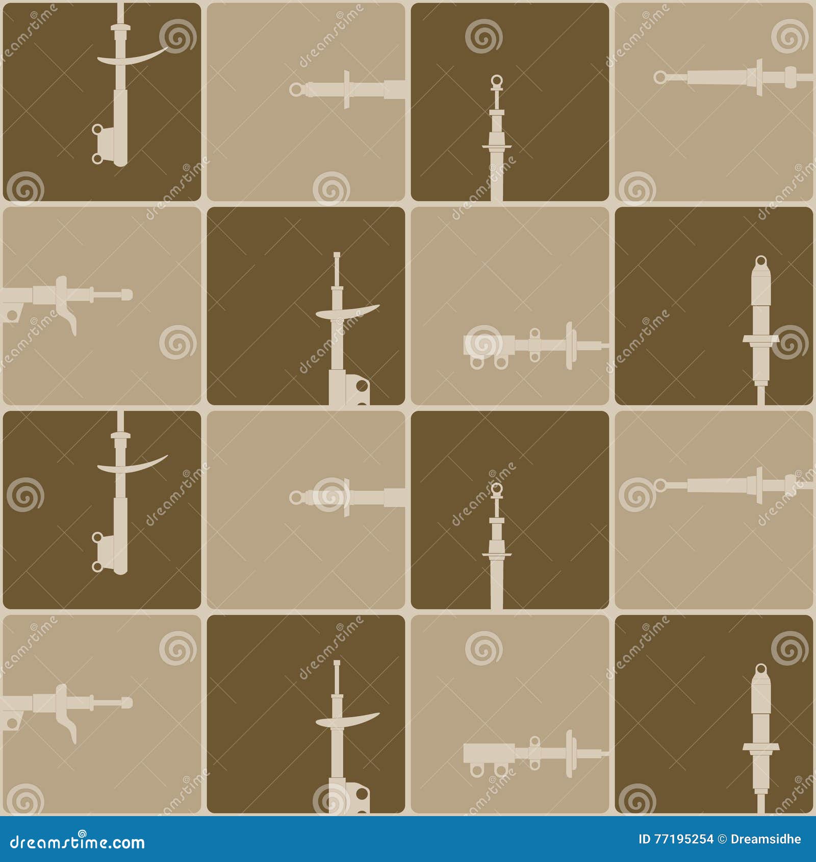 Seamless Pattern with Shock Absorber Stock Vector - Illustration of ...