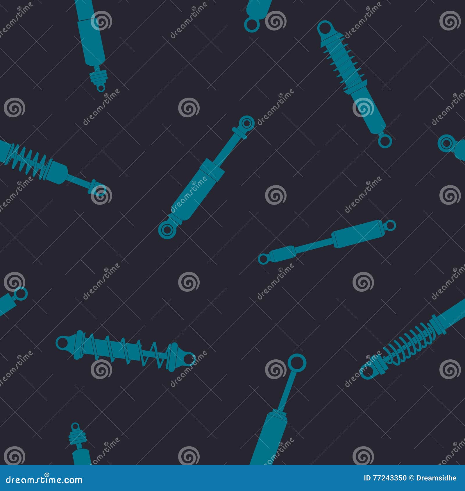Seamless Pattern with Shock Absorber Stock Vector - Illustration of ...