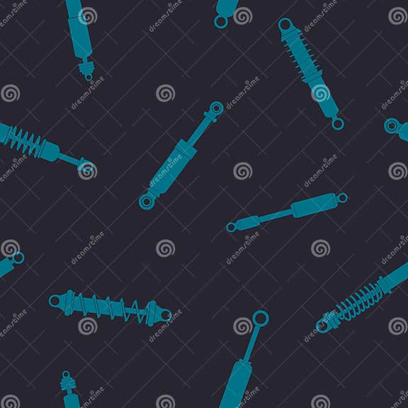 Seamless Pattern with Shock Absorber Stock Vector - Illustration of ...