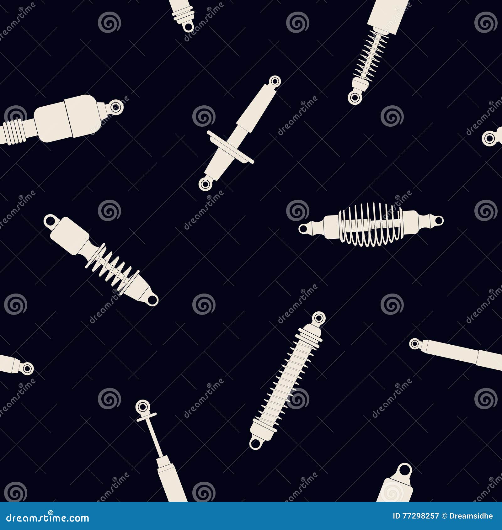 Seamless Pattern with Shock Absorber Stock Vector - Illustration of ...