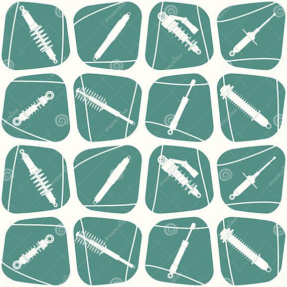 Seamless Pattern with Shock Absorber Stock Vector - Illustration of ...