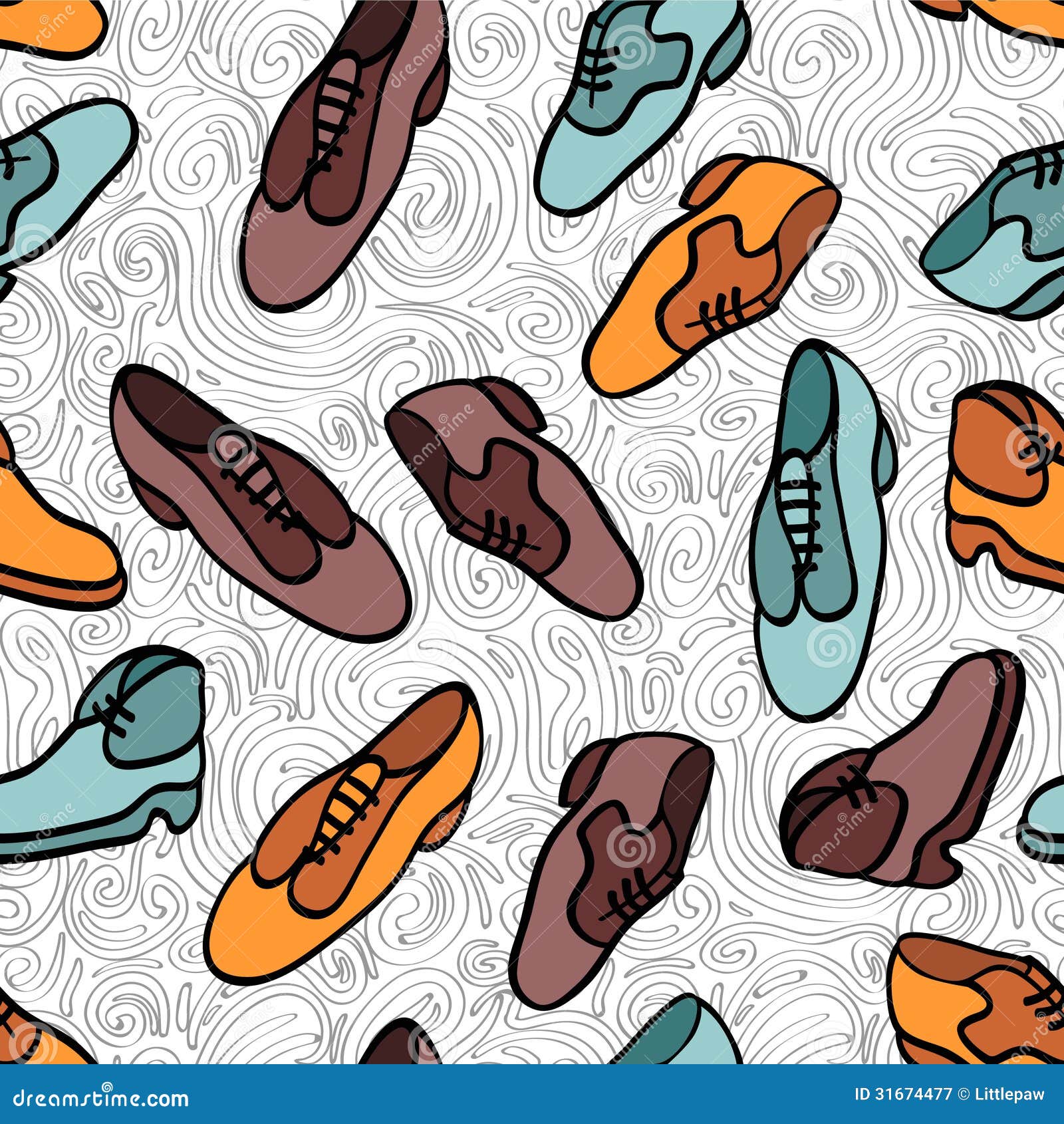 Seamless Pattern with Shoes Stock Vector - Illustration of fashion ...