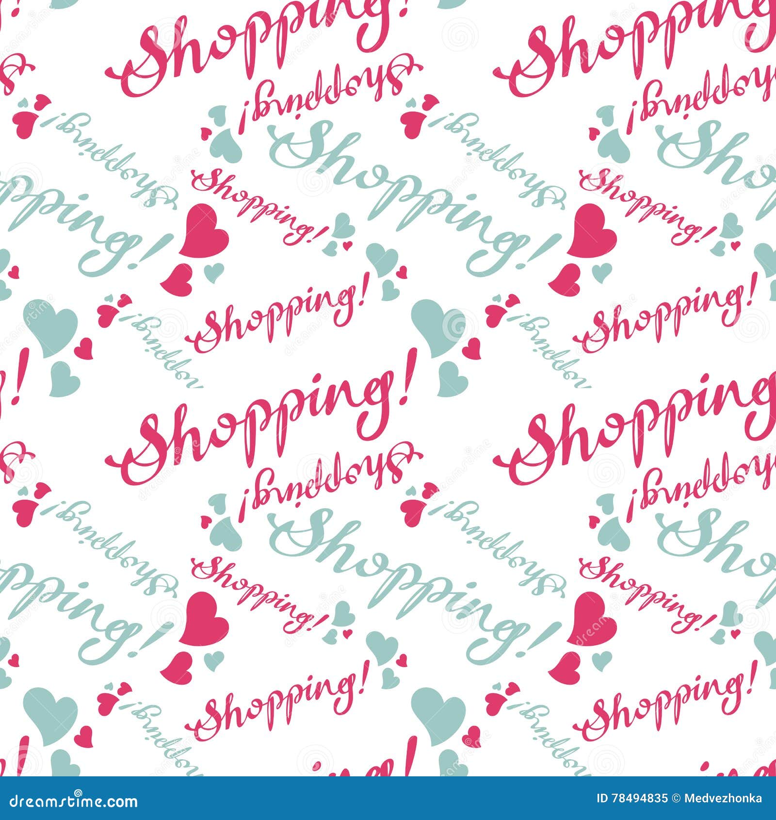 Seamless Pattern with "Shopping" Text. Stock Illustration ...