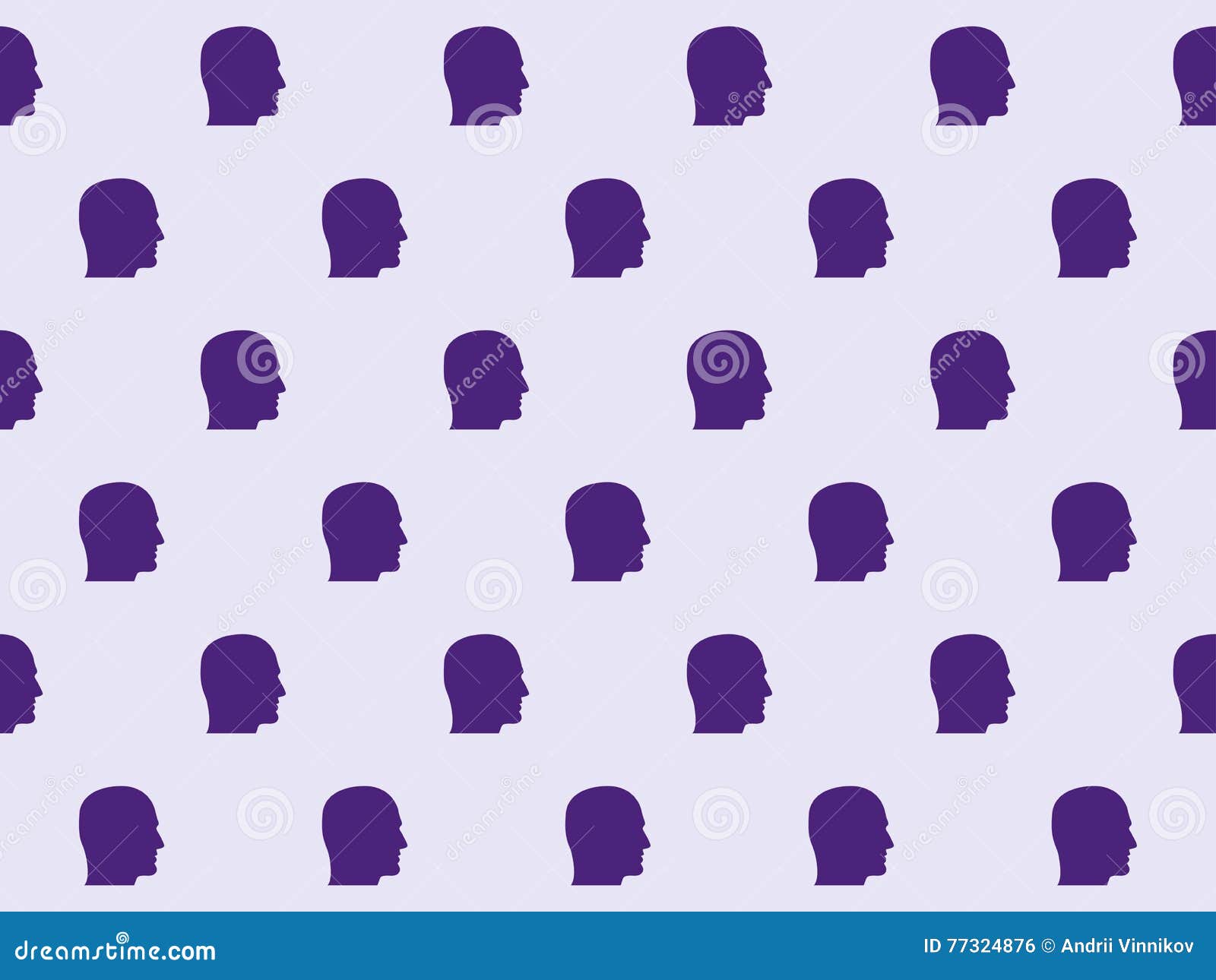 Seamless Pattern with Silhouette of a Person in Profile. Stock Vector ...