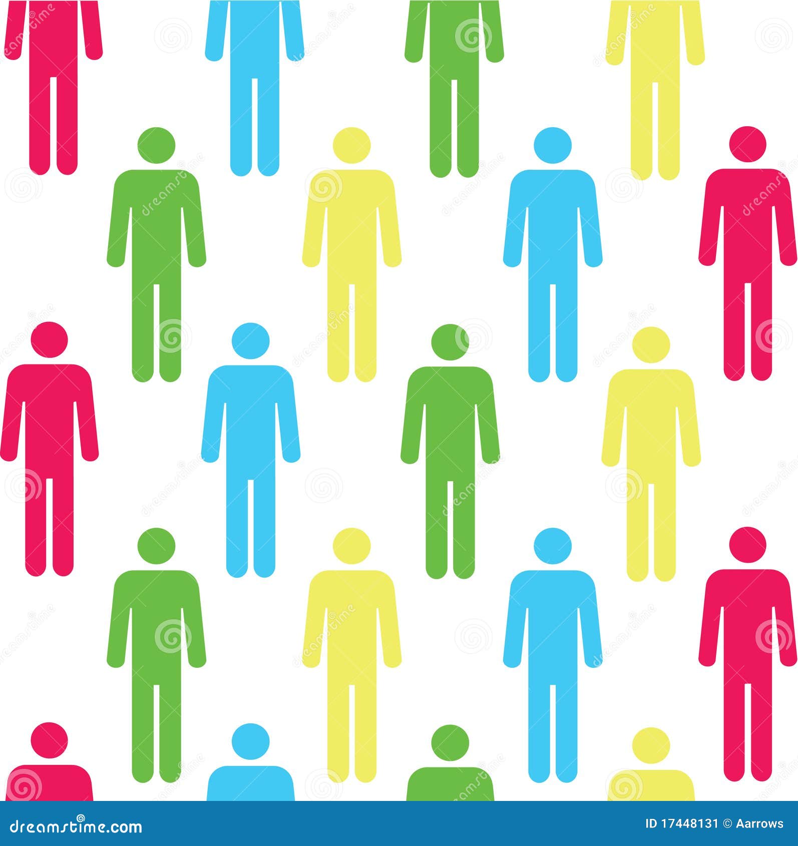 Seamless Pattern with Silhouettes of the Person Stock Vector ...