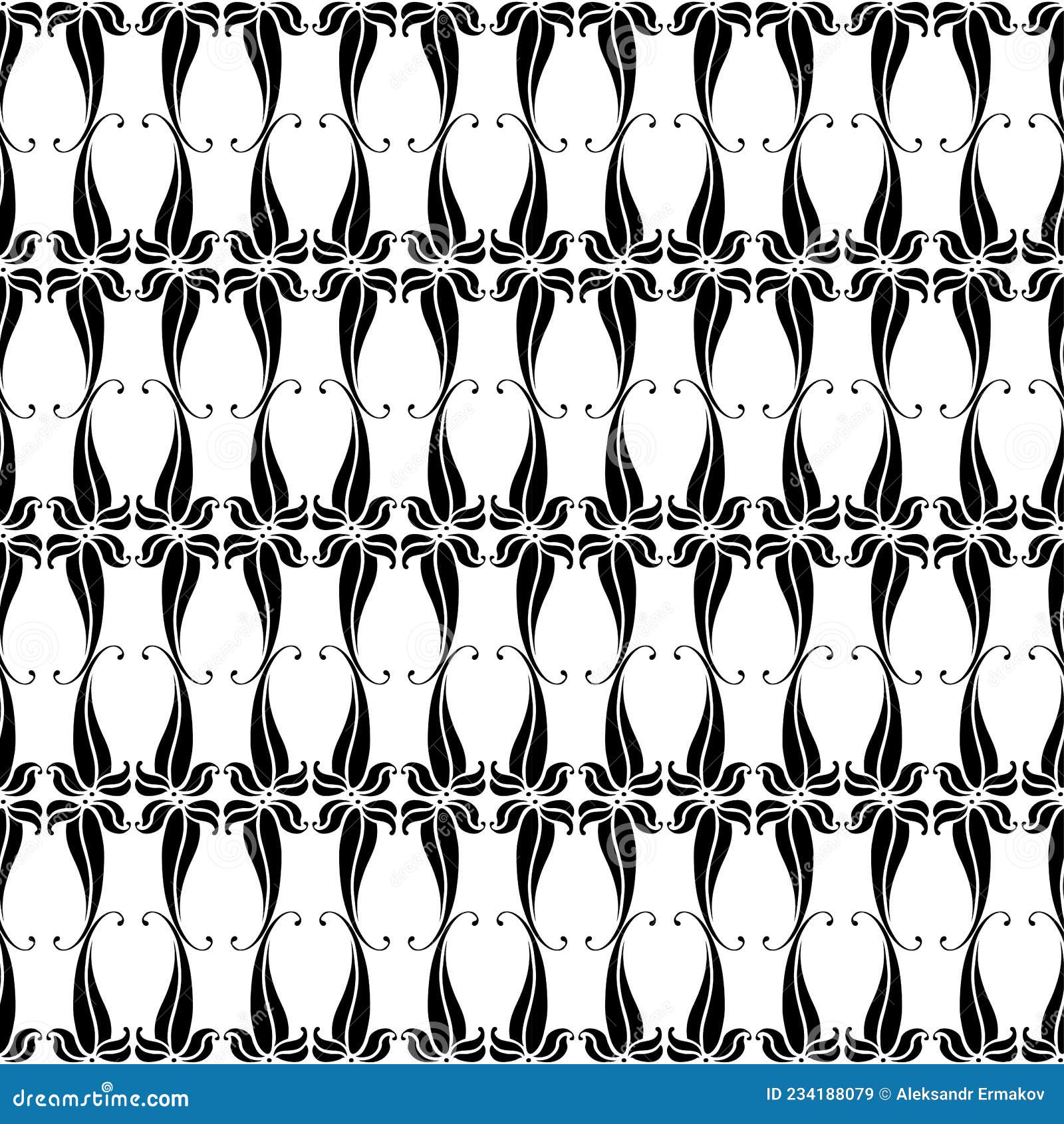 Seamless Pattern of Silhouettes Vintage Ornamental Design Elements ...