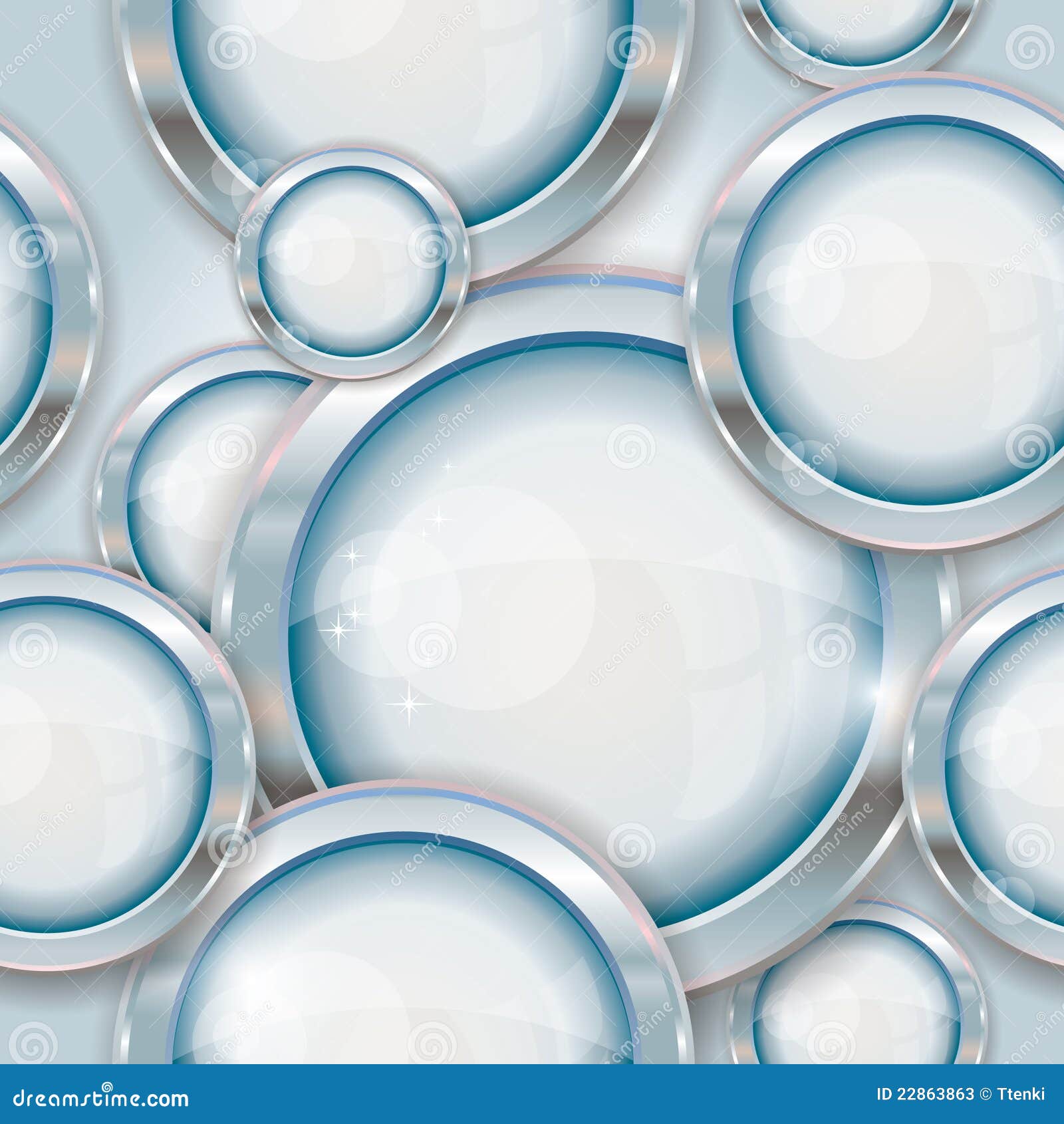 Seamless Pattern - Silver Circle Frames Stock Vector - Illustration of ...