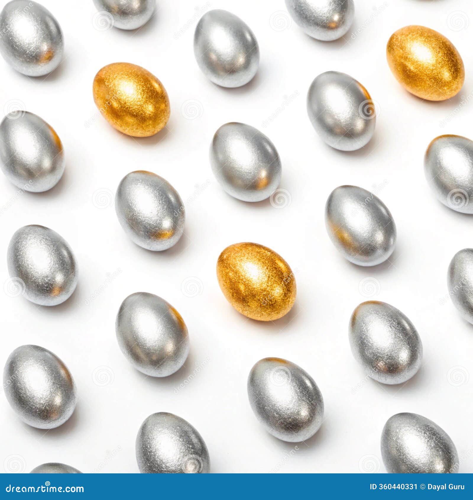 Seamless Pattern of Silver Egg Golden Triple Eggs Isolated on ...