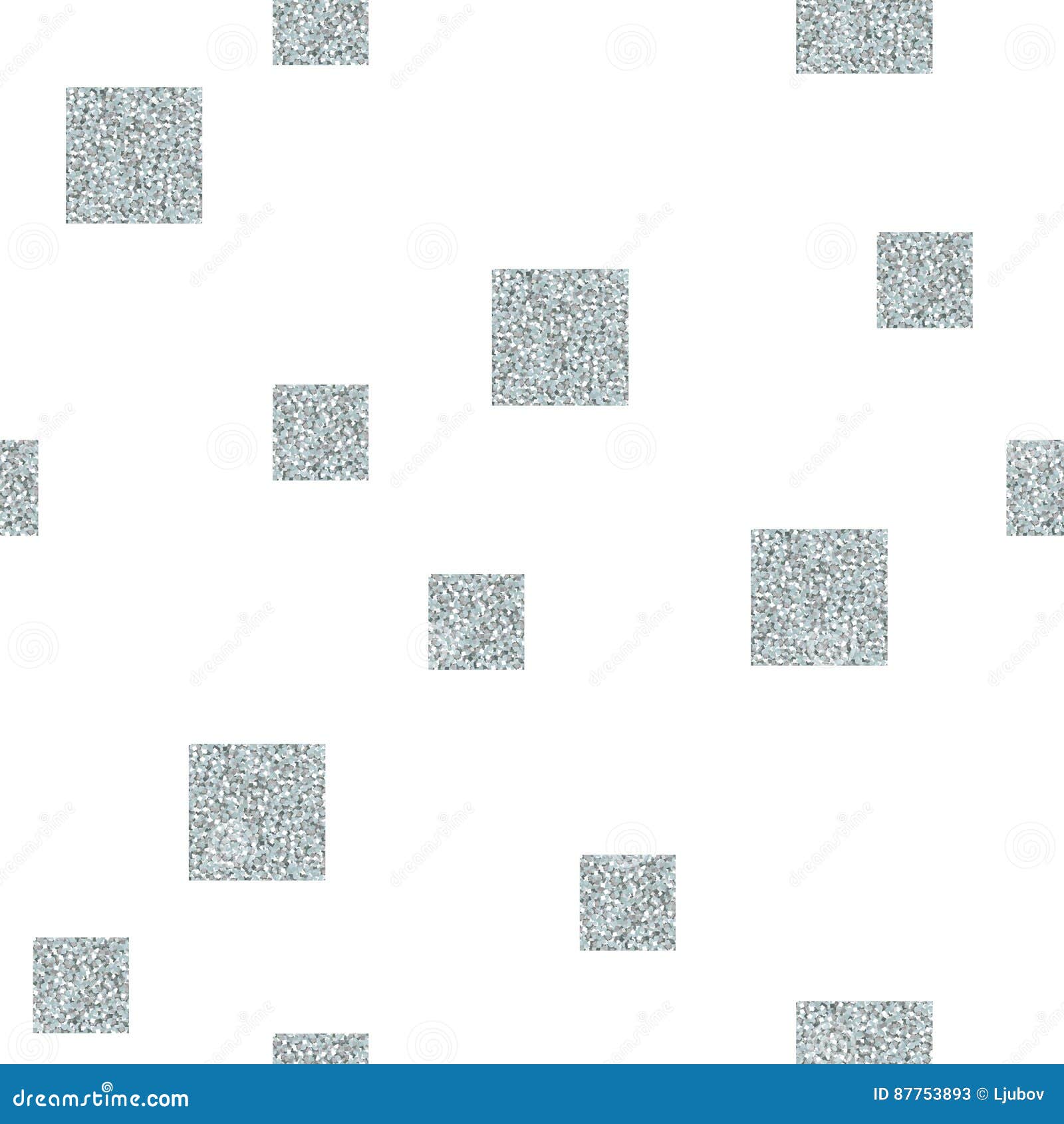 Seamless Pattern with Silver Squares on White Background. Vector Stock ...