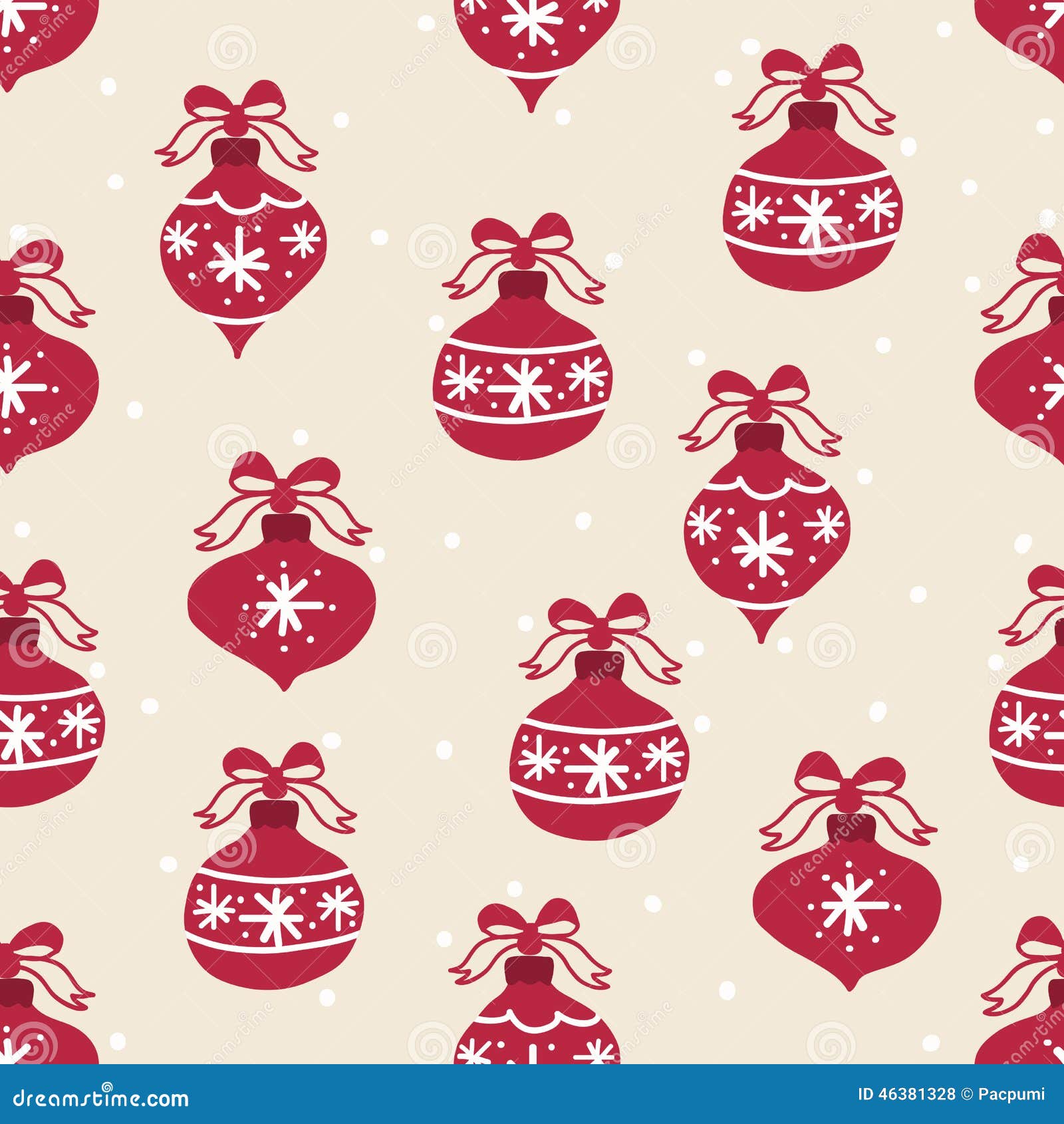 Seamless Pattern. Simple Christmas Ball Stock Vector - Illustration of ...