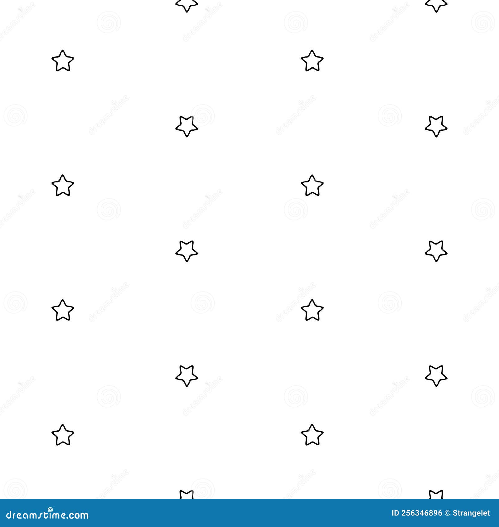 Seamless Pattern with Simple Doodle Stars Outline on a White Background ...
