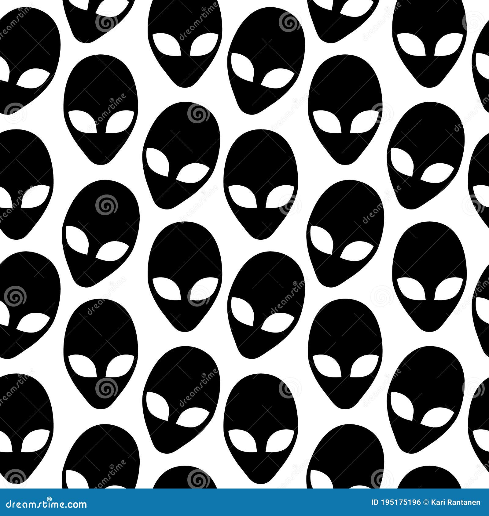 Seamless Pattern with Simple Flat Alien Heads Symbols Stock Vector ...