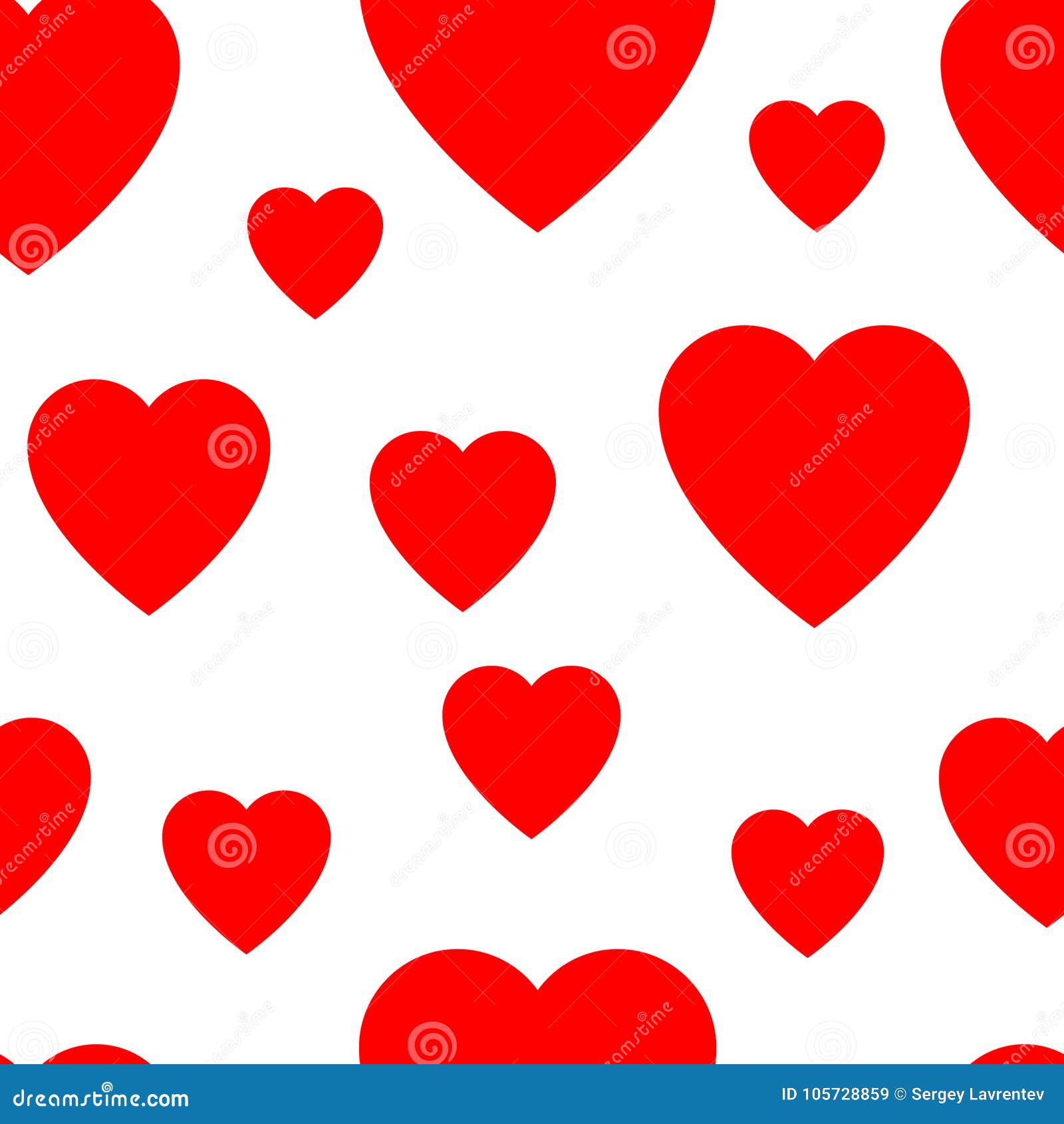 Seamless Pattern from Simple Flat Hearts Stock Vector - Illustration of ...