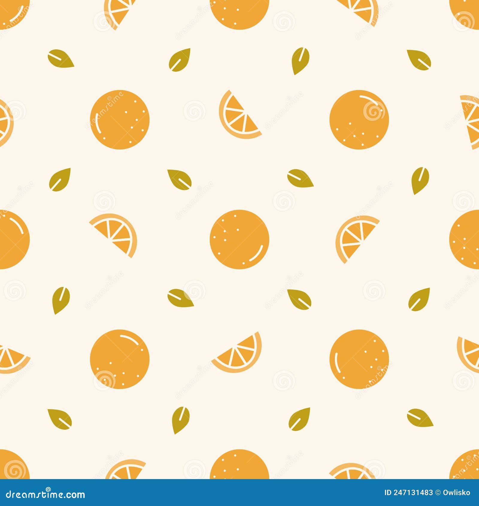Seamless Pattern of Simple Flat Orange Icons Stock Vector ...