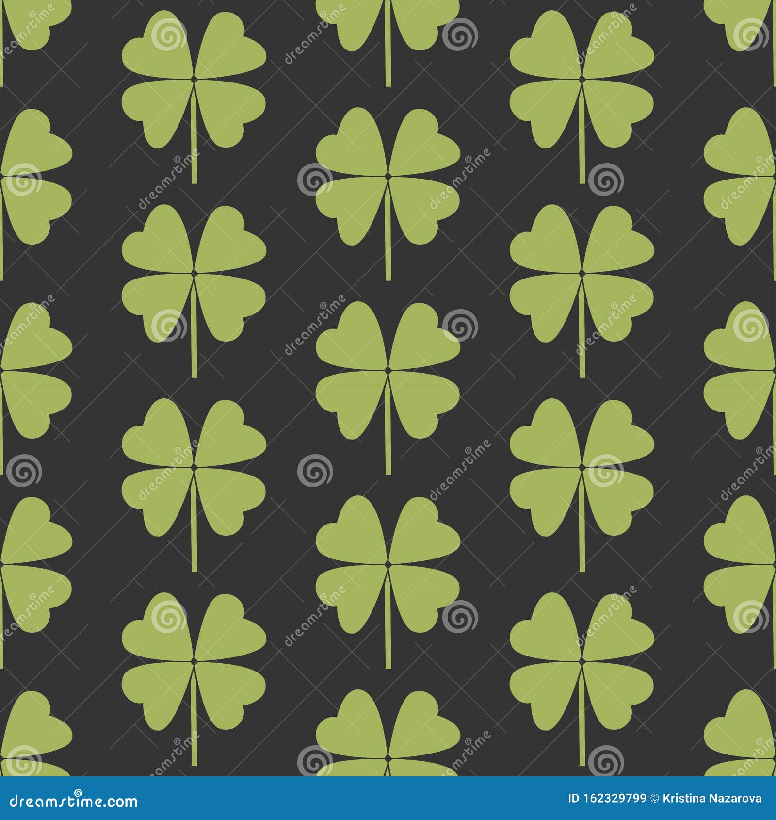 Seamless Pattern with a Simple Leaf of Clover Stock Illustration ...