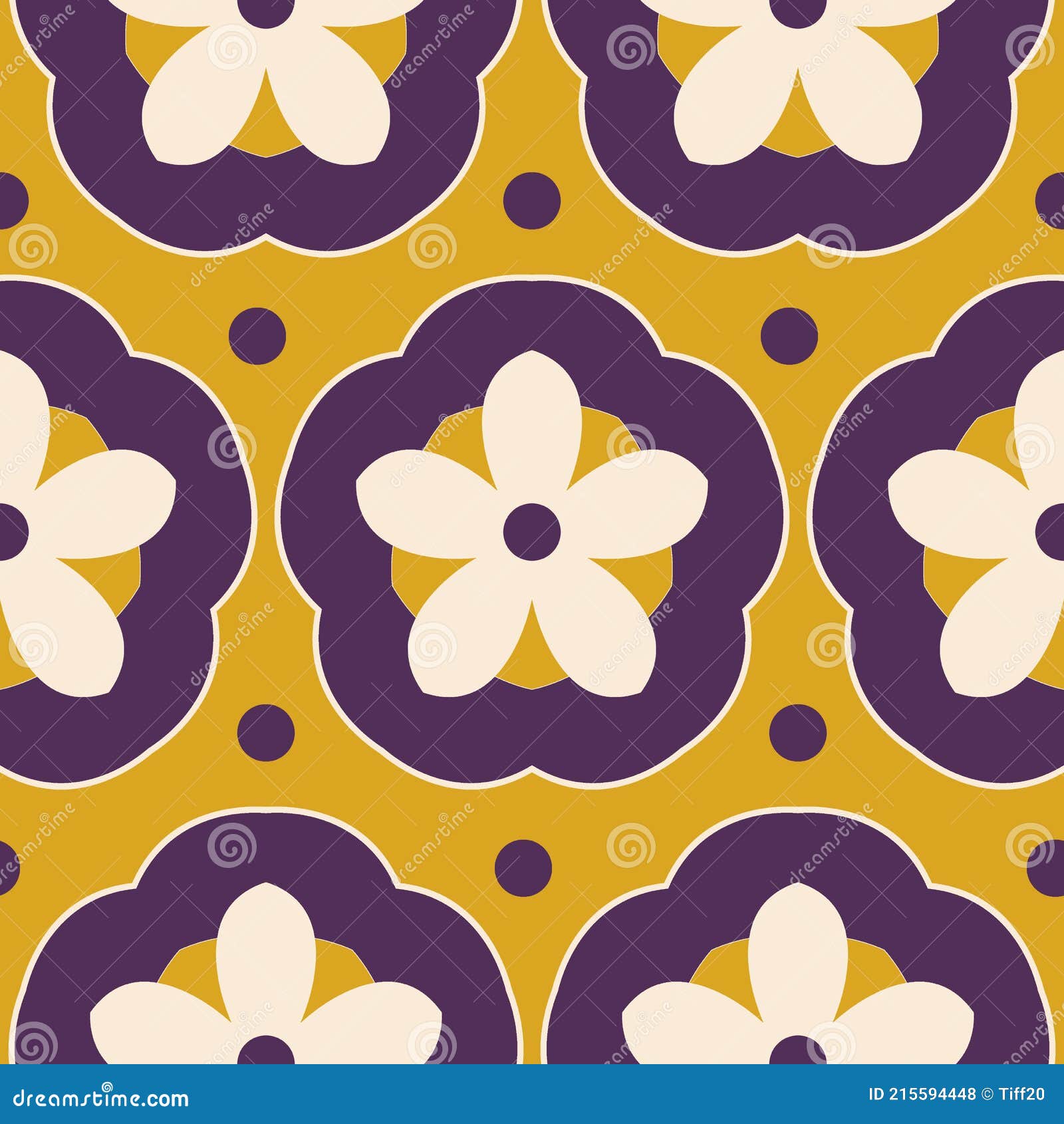 Seamless Pattern with Simple Stylized Flowers Stock Vector ...