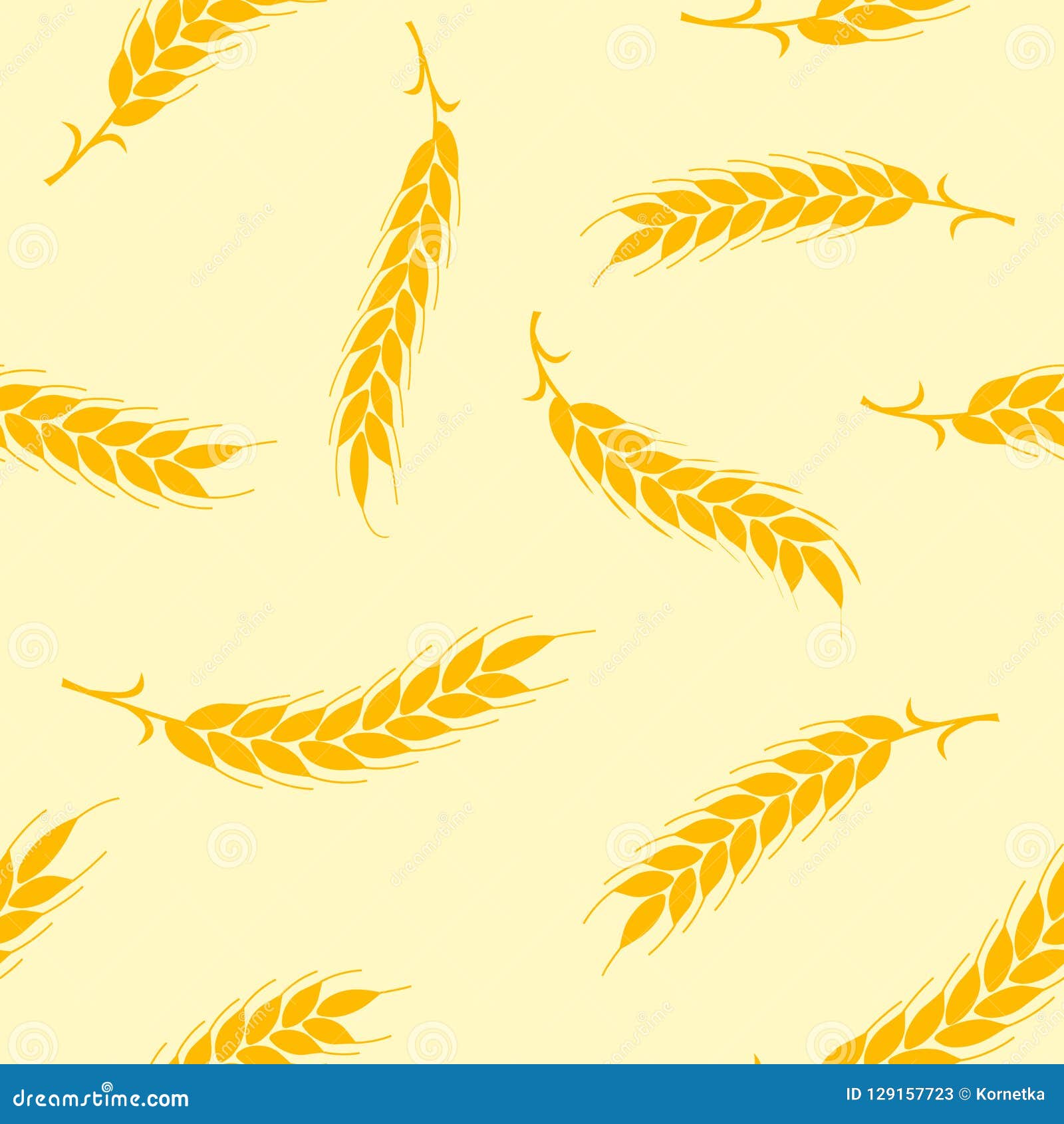 Seamless Pattern. Simple Vector Ears of Wheat on Beige Backgroun Stock ...