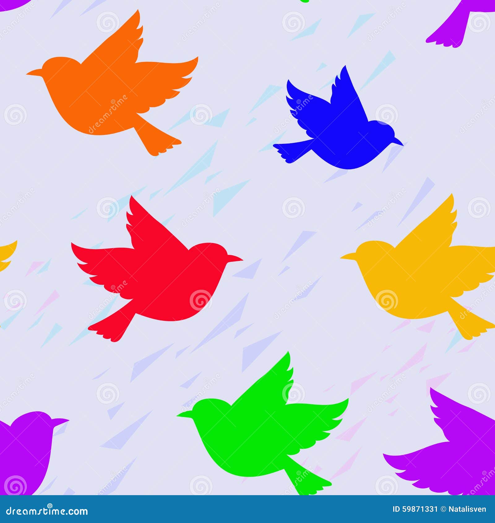 Rainbow Birds On A Wire Vector Illustration | CartoonDealer.com #4918360