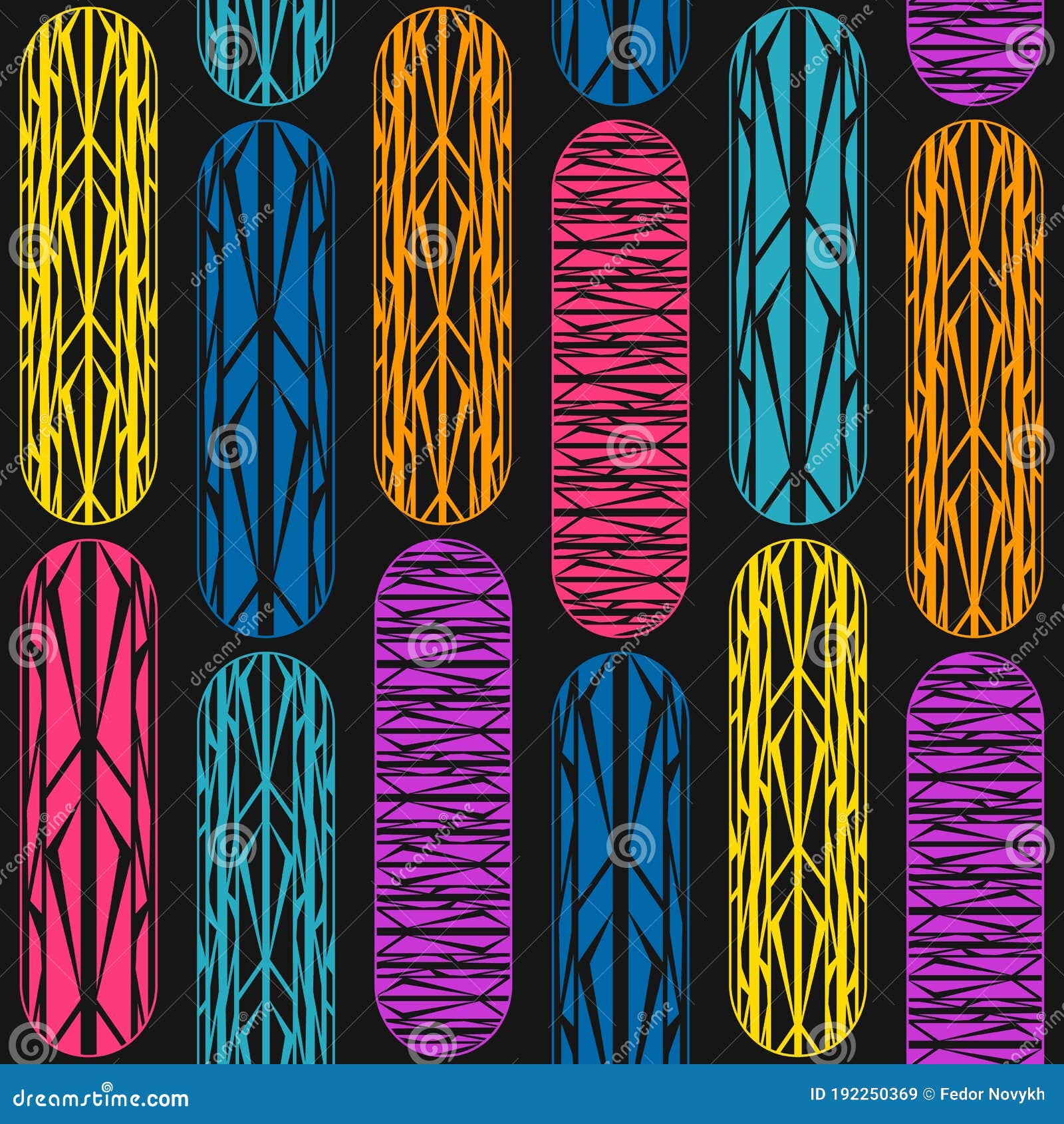 Seamless Pattern with Skateboards Design Stock Vector - Illustration of ...