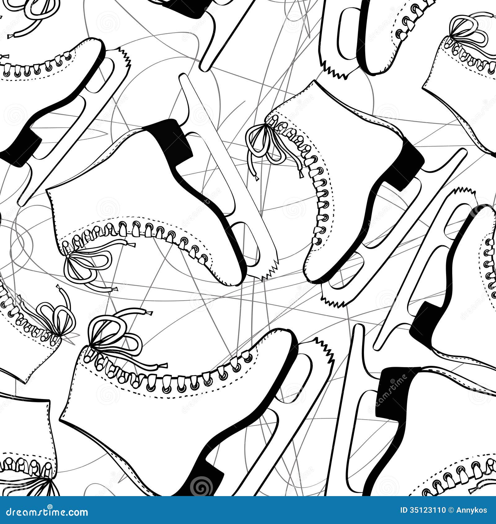 Seamless pattern of skates stock vector. Illustration of skates - 35123110
