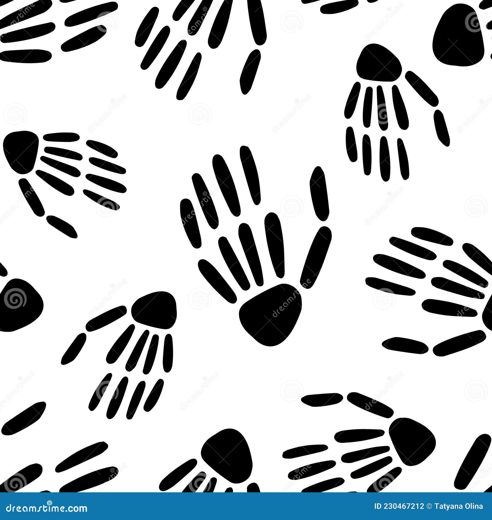 Seamless Pattern of Skeleton Hand.Vector Illustration Stock Vector ...