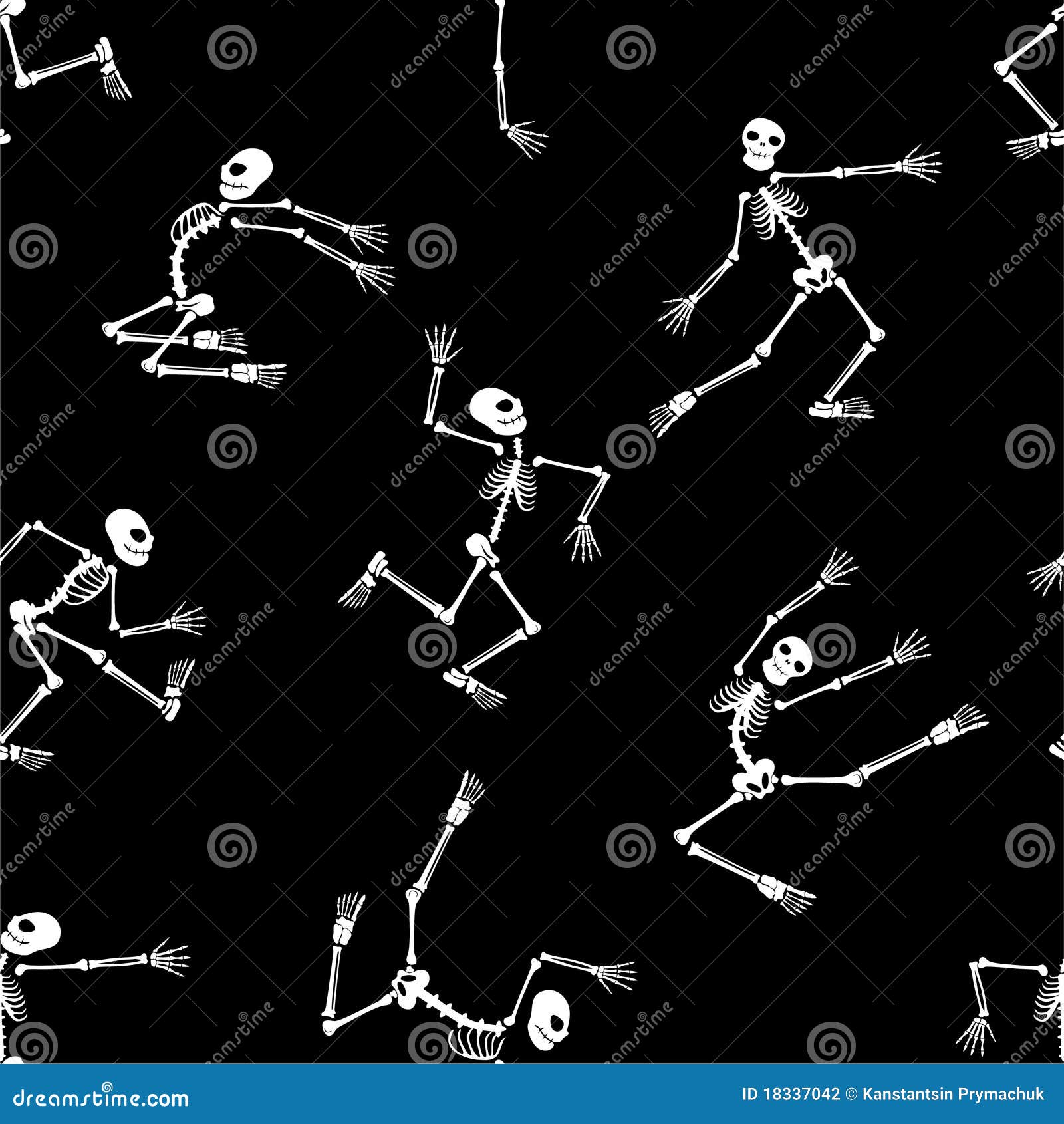 Seamless Pattern with Skeletons Stock Vector - Illustration of ...