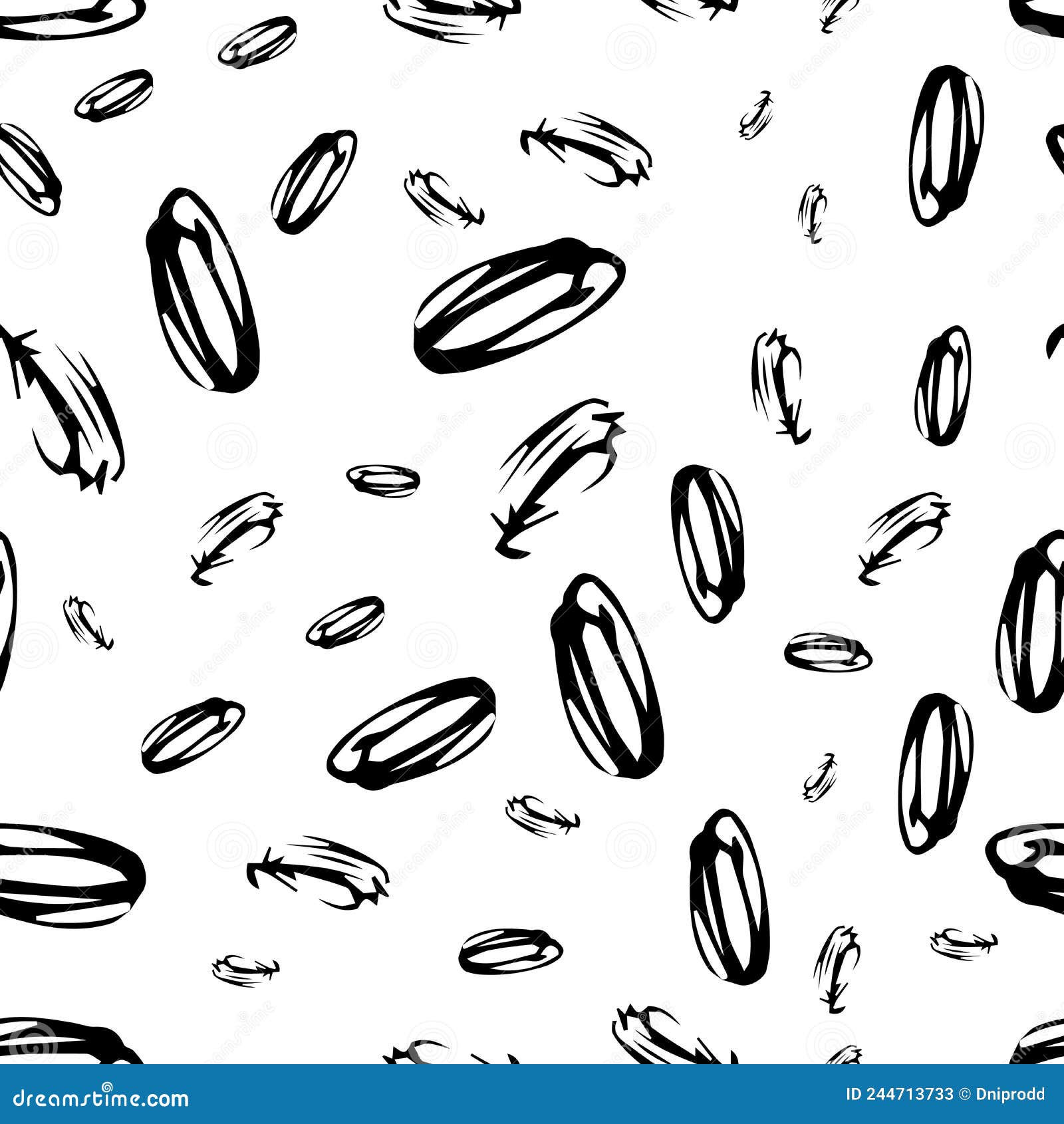 Seamless Pattern with Sketch Oval Shape Stock Vector - Illustration of ...