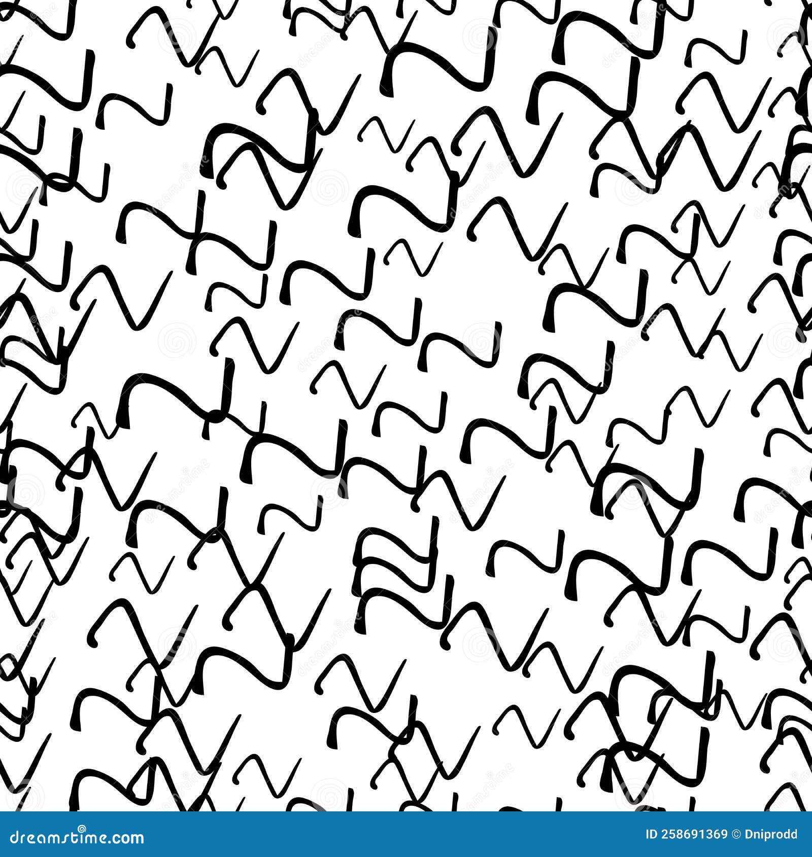 Seamless Pattern with Sketch Squiggle Stock Vector - Illustration of ...
