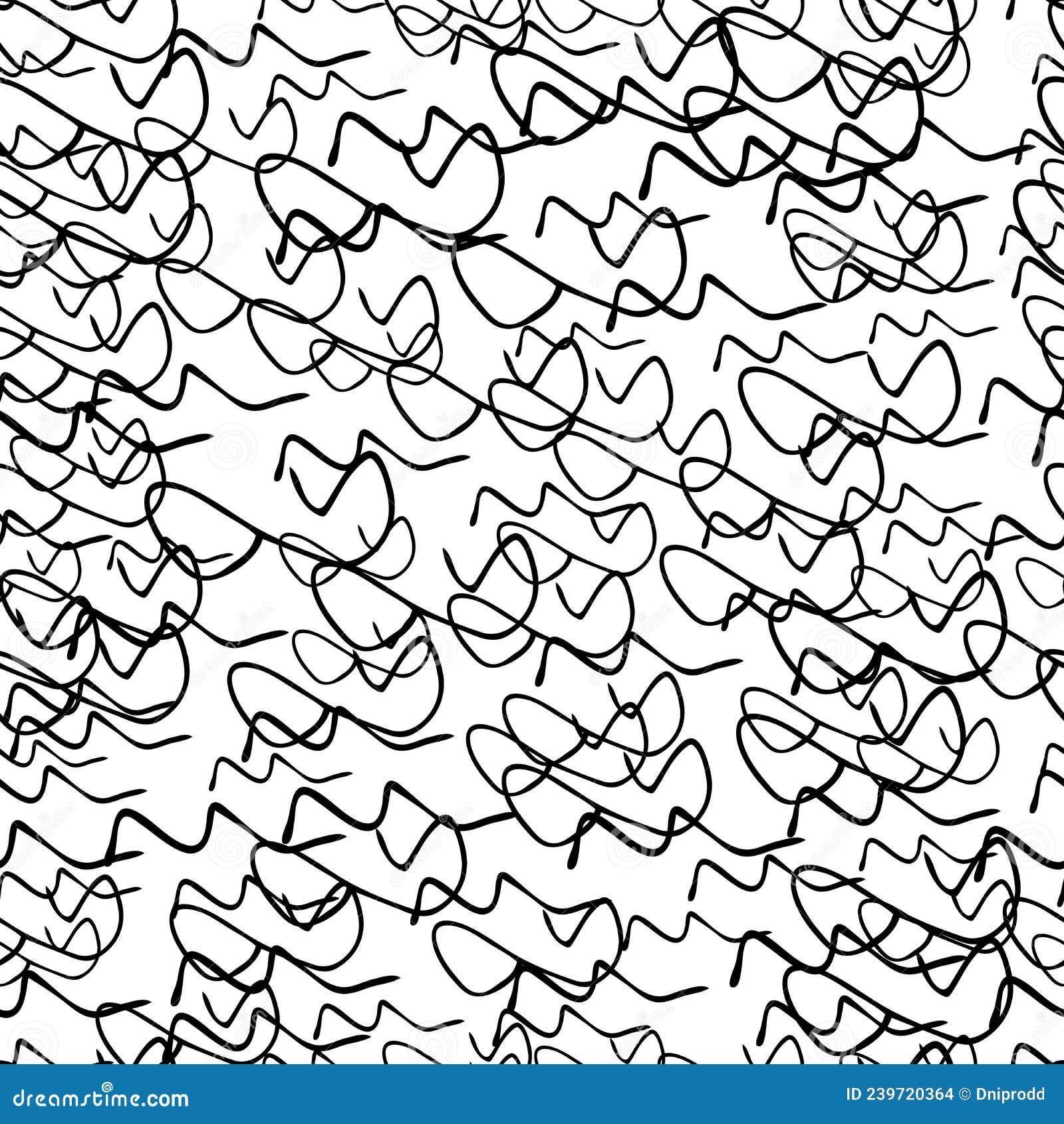 Seamless Pattern with Sketch Squiggle Stock Vector - Illustration of ...