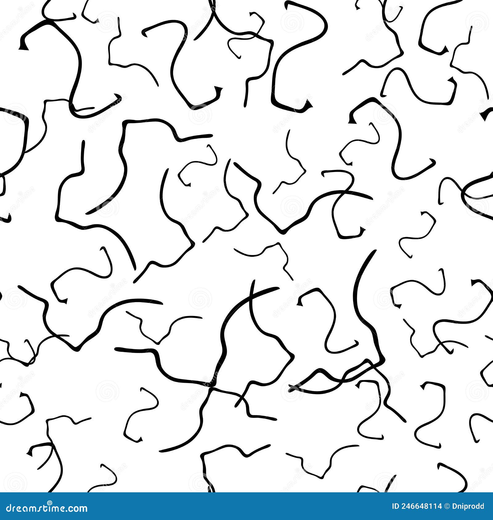 Seamless Pattern with Sketch Squiggle Stock Vector - Illustration of ...