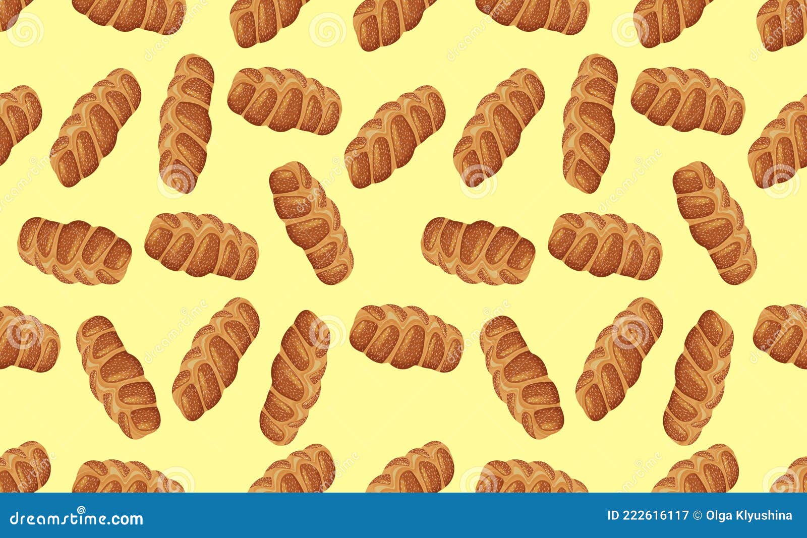 Seamless Pattern of Sketched Challah Bread. Useable for Wallpaper or ...