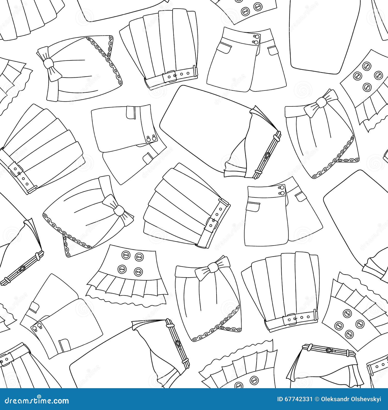 Seamless Pattern with Skirts Stock Vector - Illustration of graphic ...