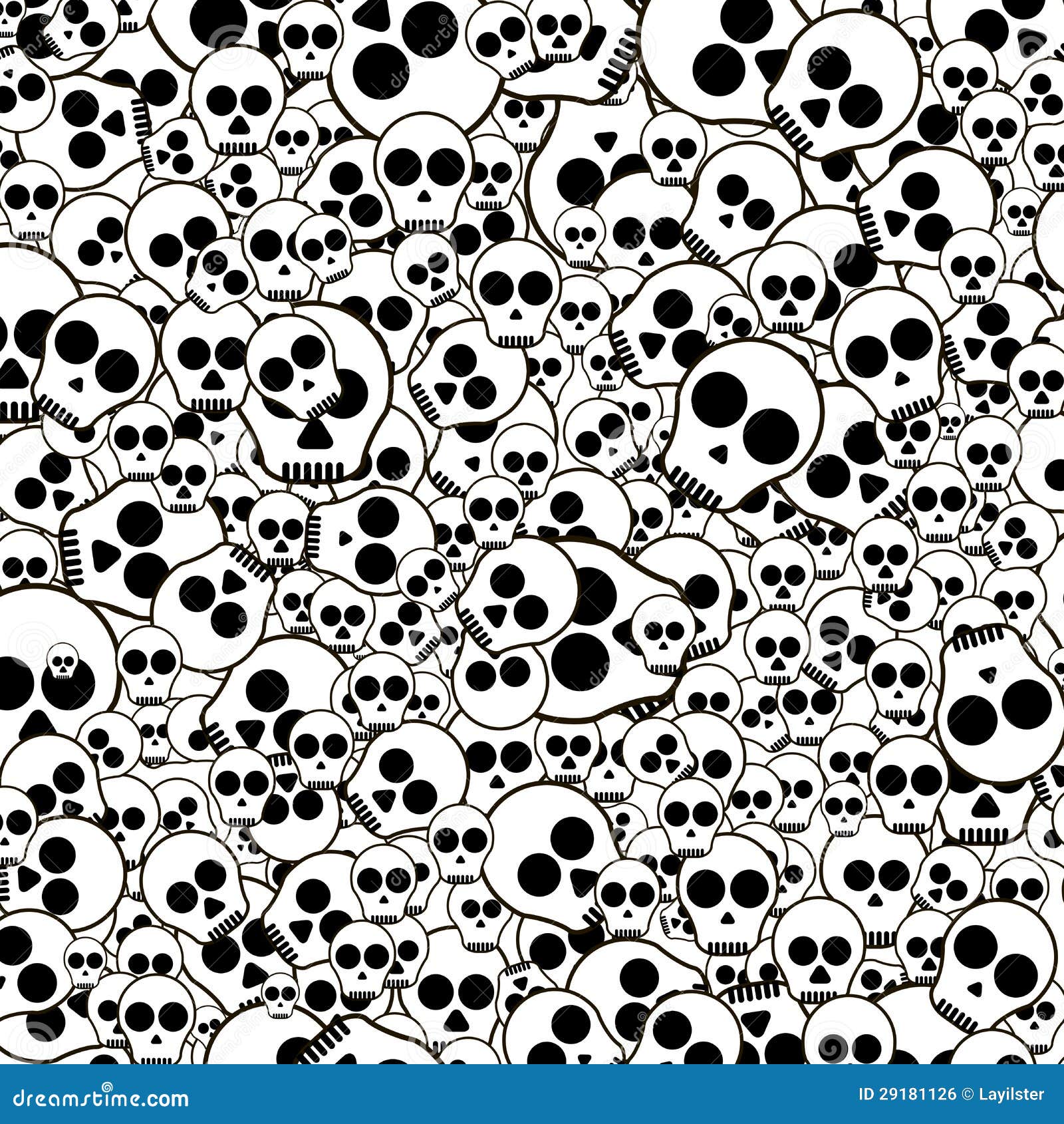 Seamless Pattern with Skulls Stock Vector - Illustration of cheerful ...