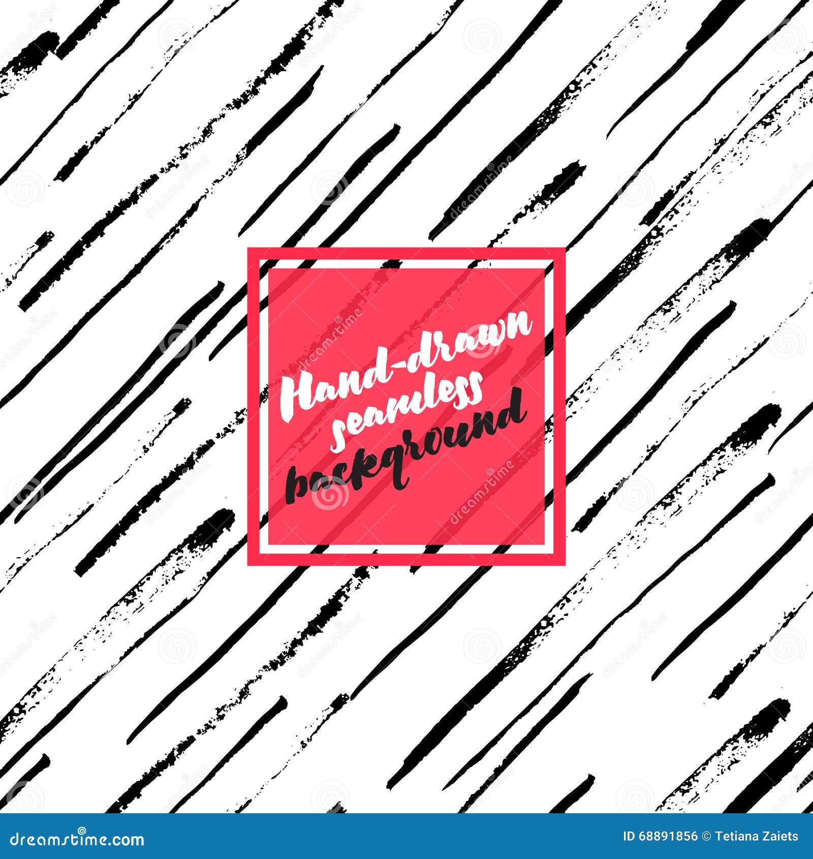 Seamless Pattern of Slanting Lines. Various Hand-drawn Monochrome ...