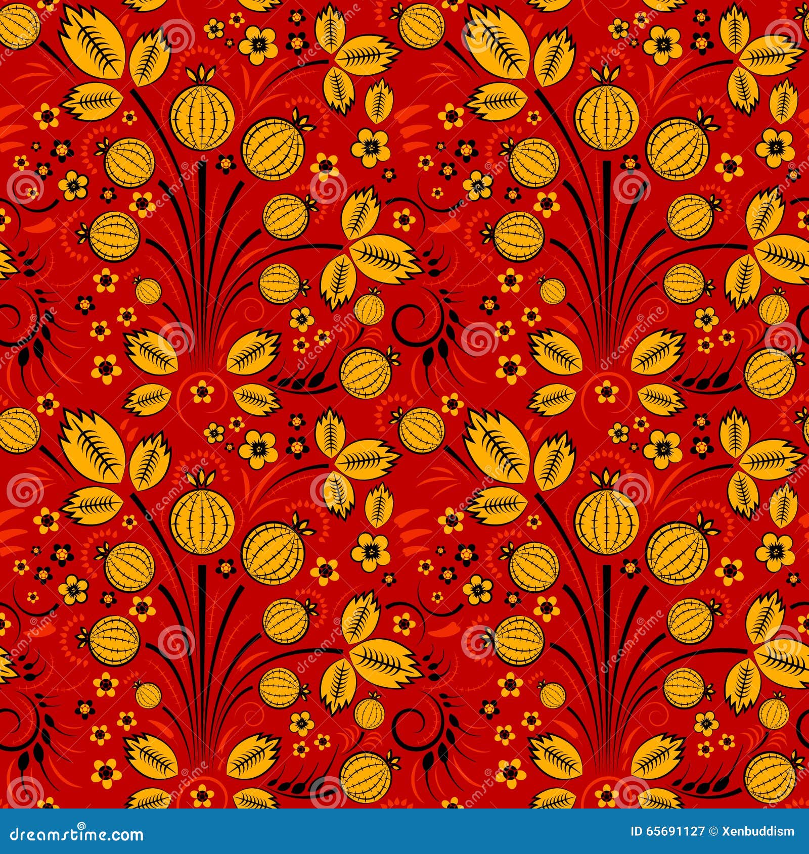 Seamless Pattern in Slavic Folk Style Stock Illustration - Illustration ...