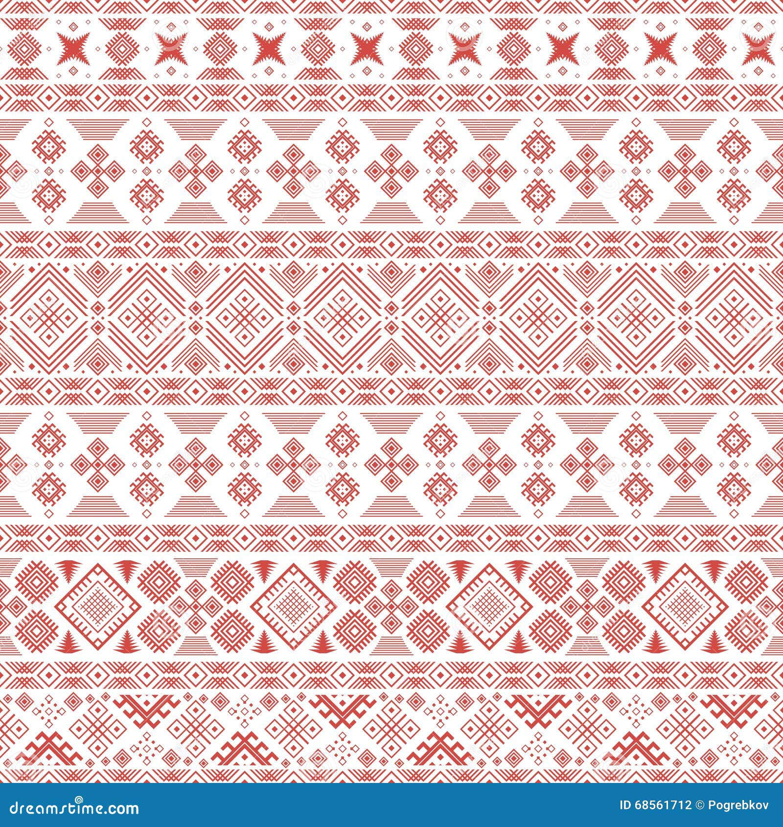 Seamless Pattern with Slavic Style Elements Stock Vector - Illustration ...