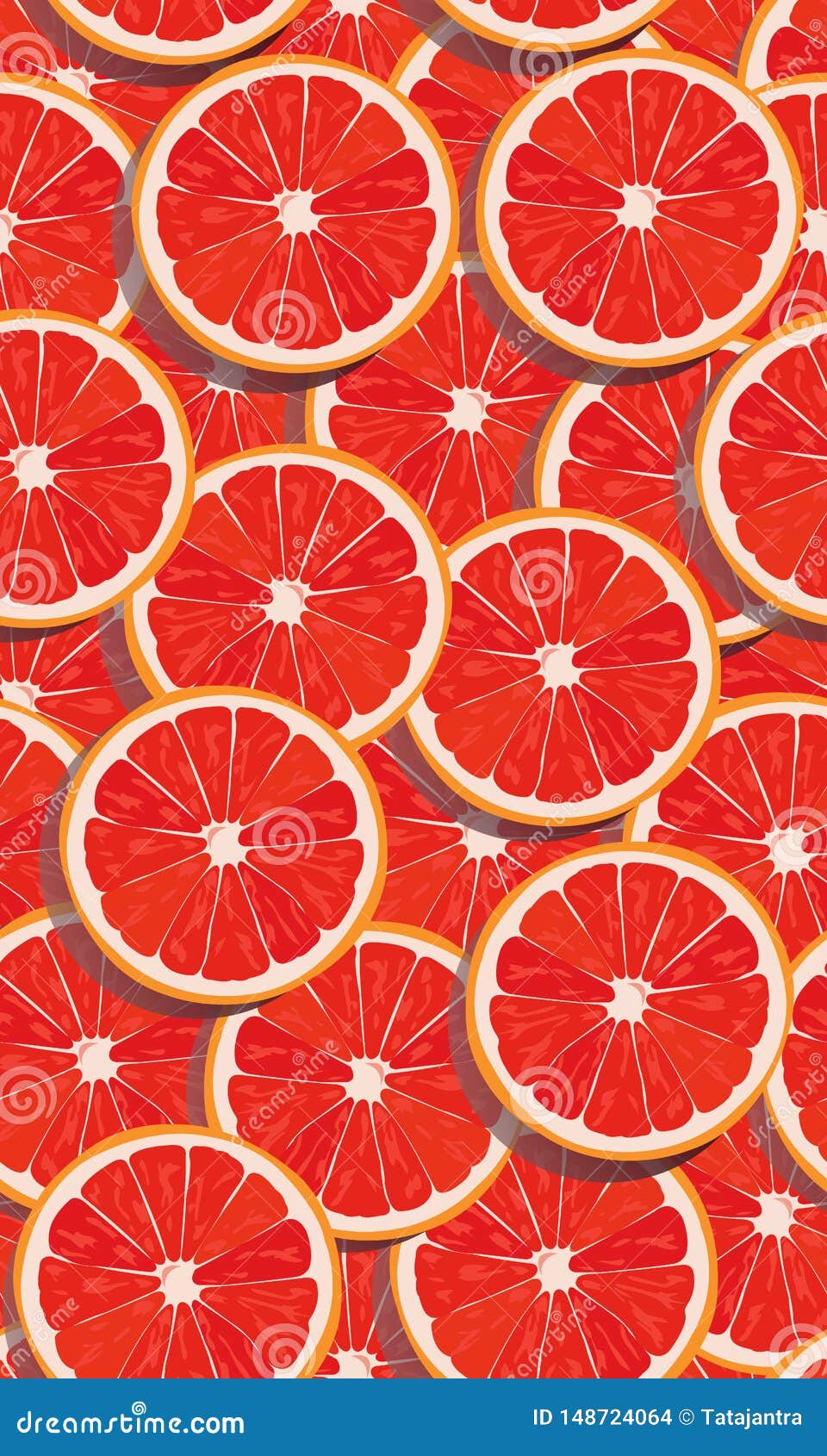 Seamless Pattern Slice Orange Fruits Overlapping with Shadow ...
