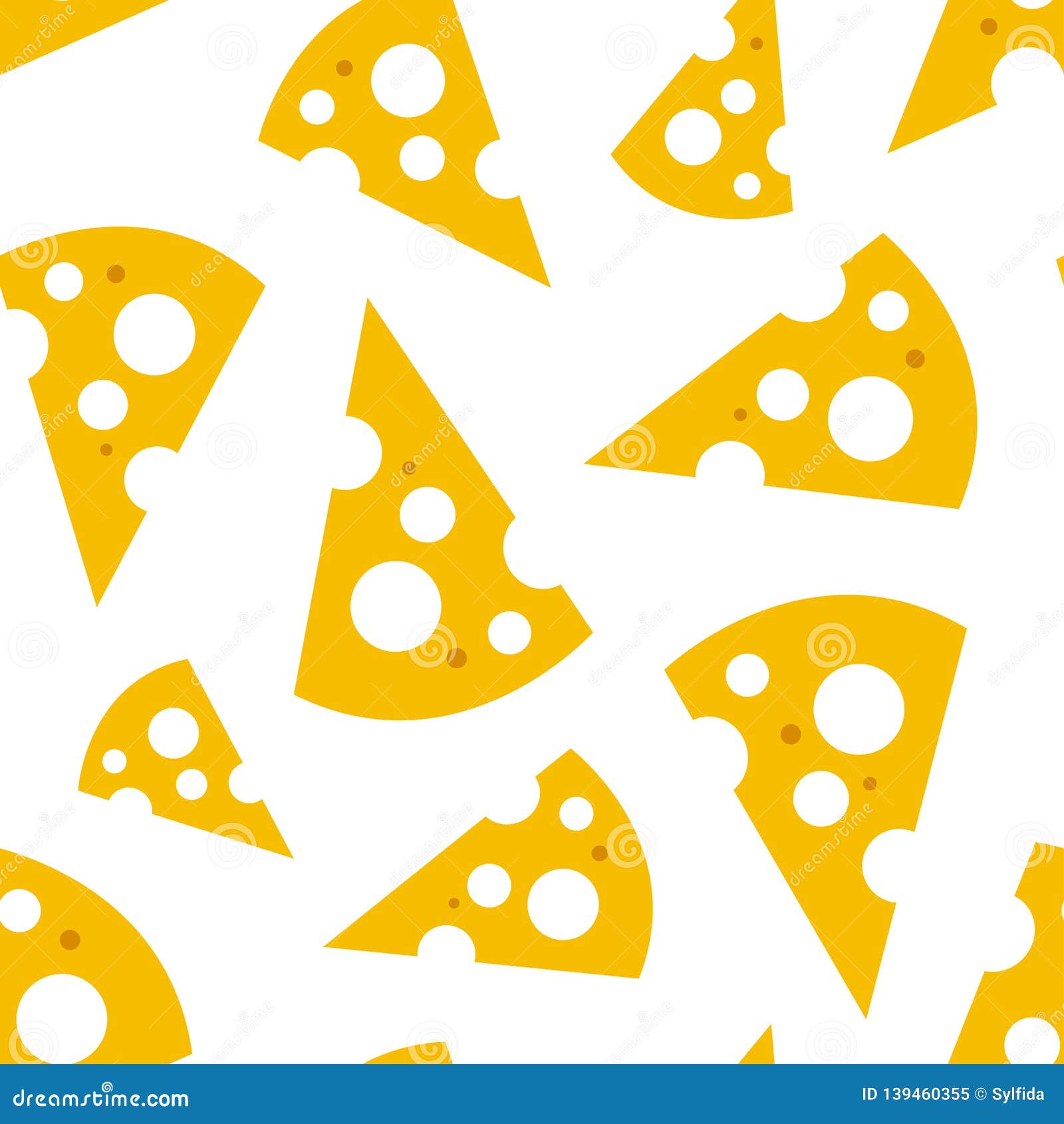 Seamless Pattern with Slices of Cheese. Vector Illustration Stock ...
