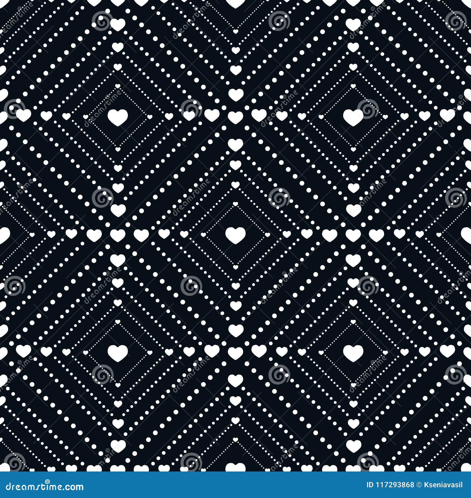 Seamless Pattern Small of Dots and Hearts Stock Vector - Illustration ...
