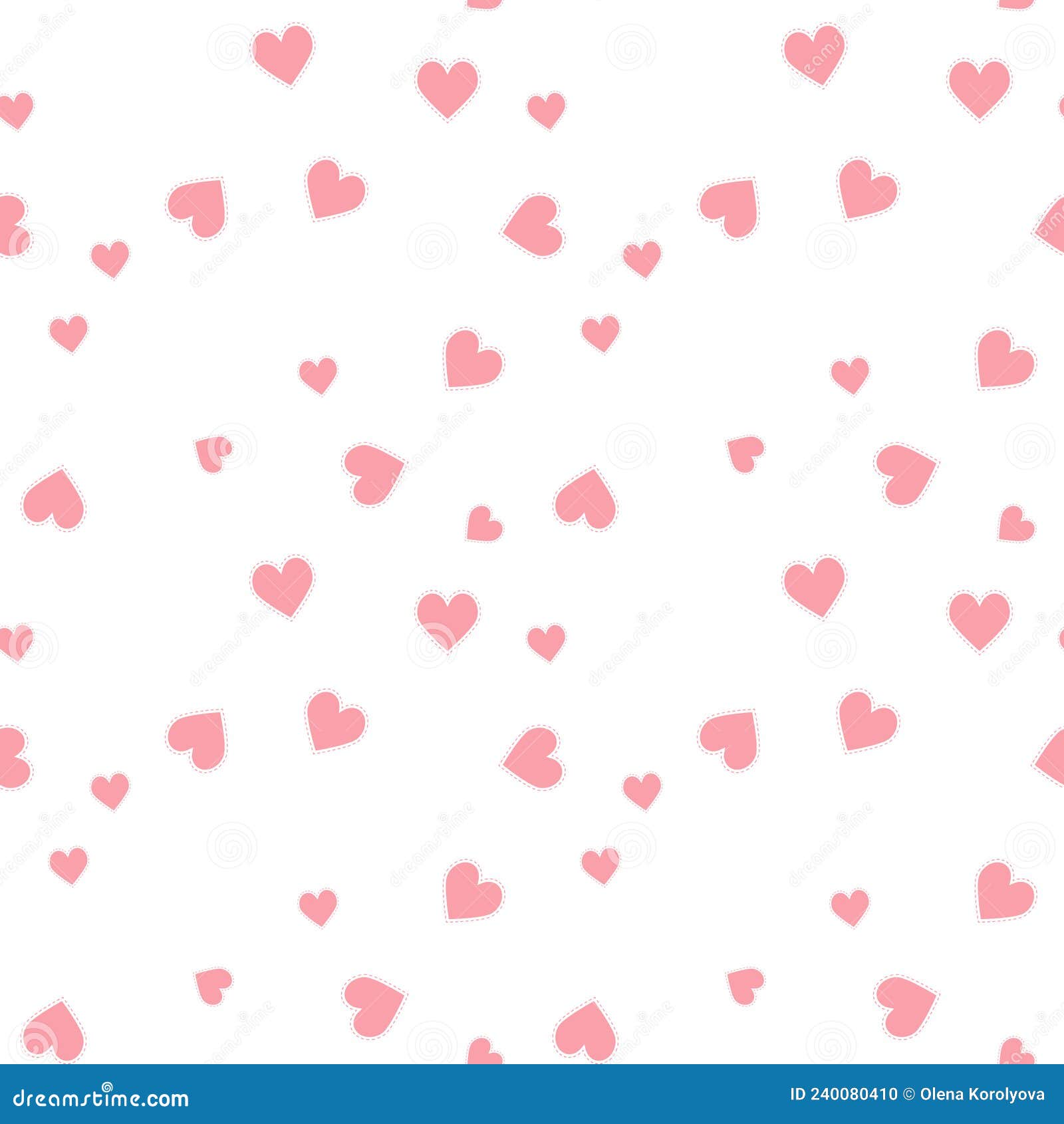 Seamless Pattern of Small Pink Hearts on a White Background. Stock ...