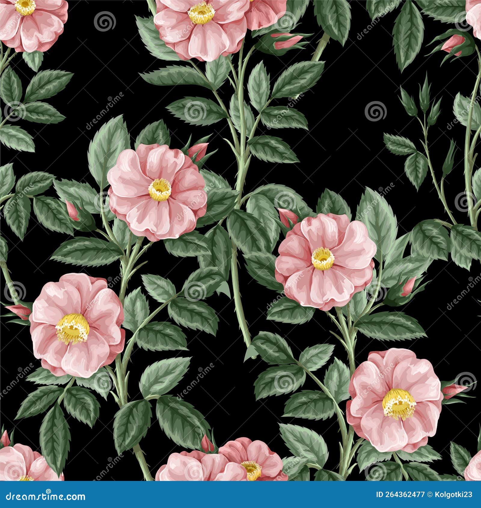 Seamless Pattern with Small Pink Roses. Vector. Stock Vector ...