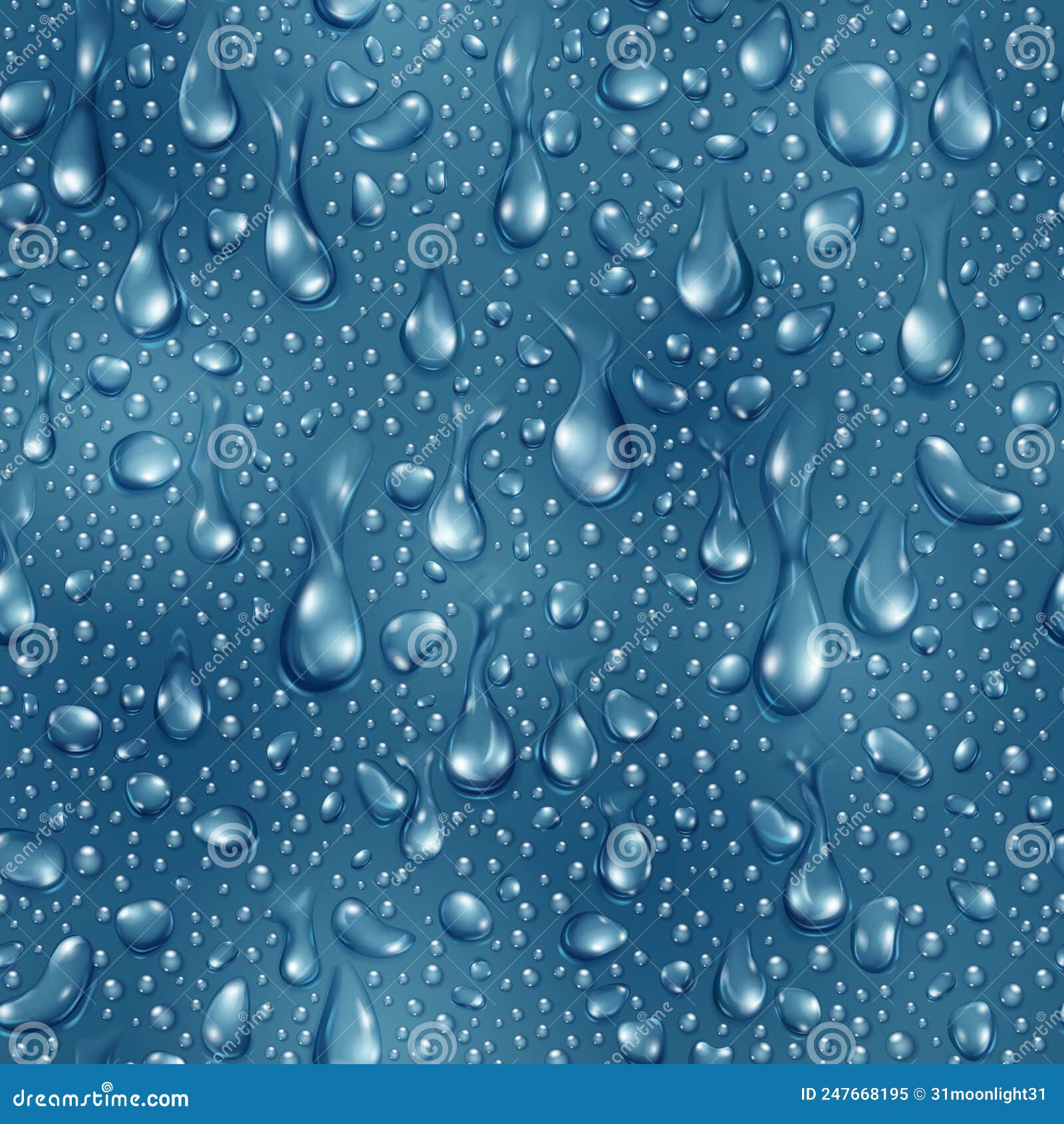 Seamless Pattern of Water Drops Stock Vector - Illustration of nature ...