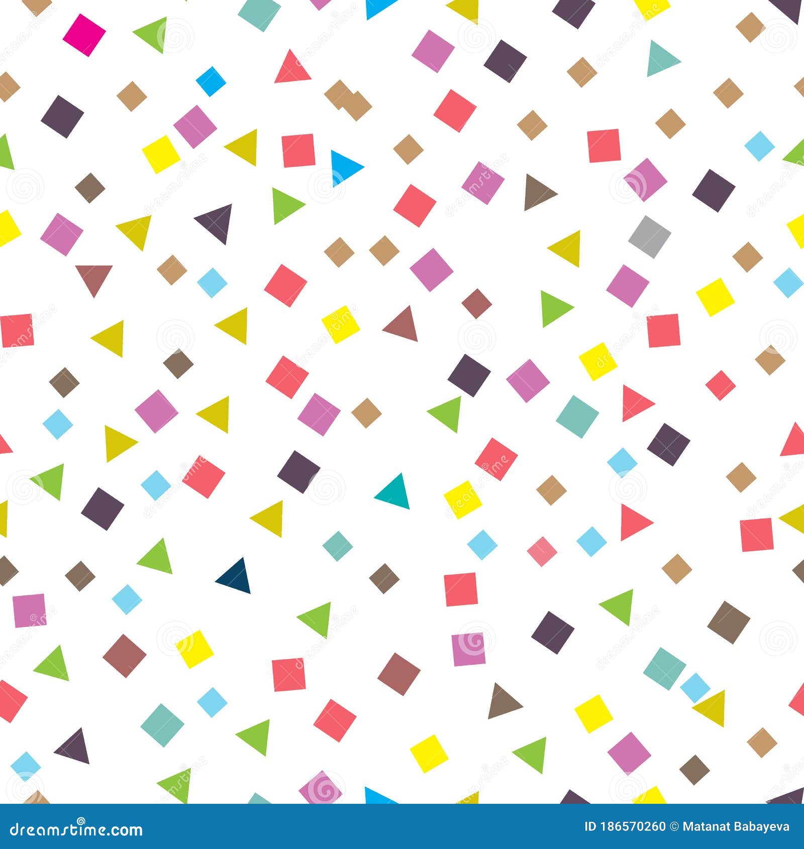 Seamless Pattern with Small Squares and Triangles. Vector Repeating ...