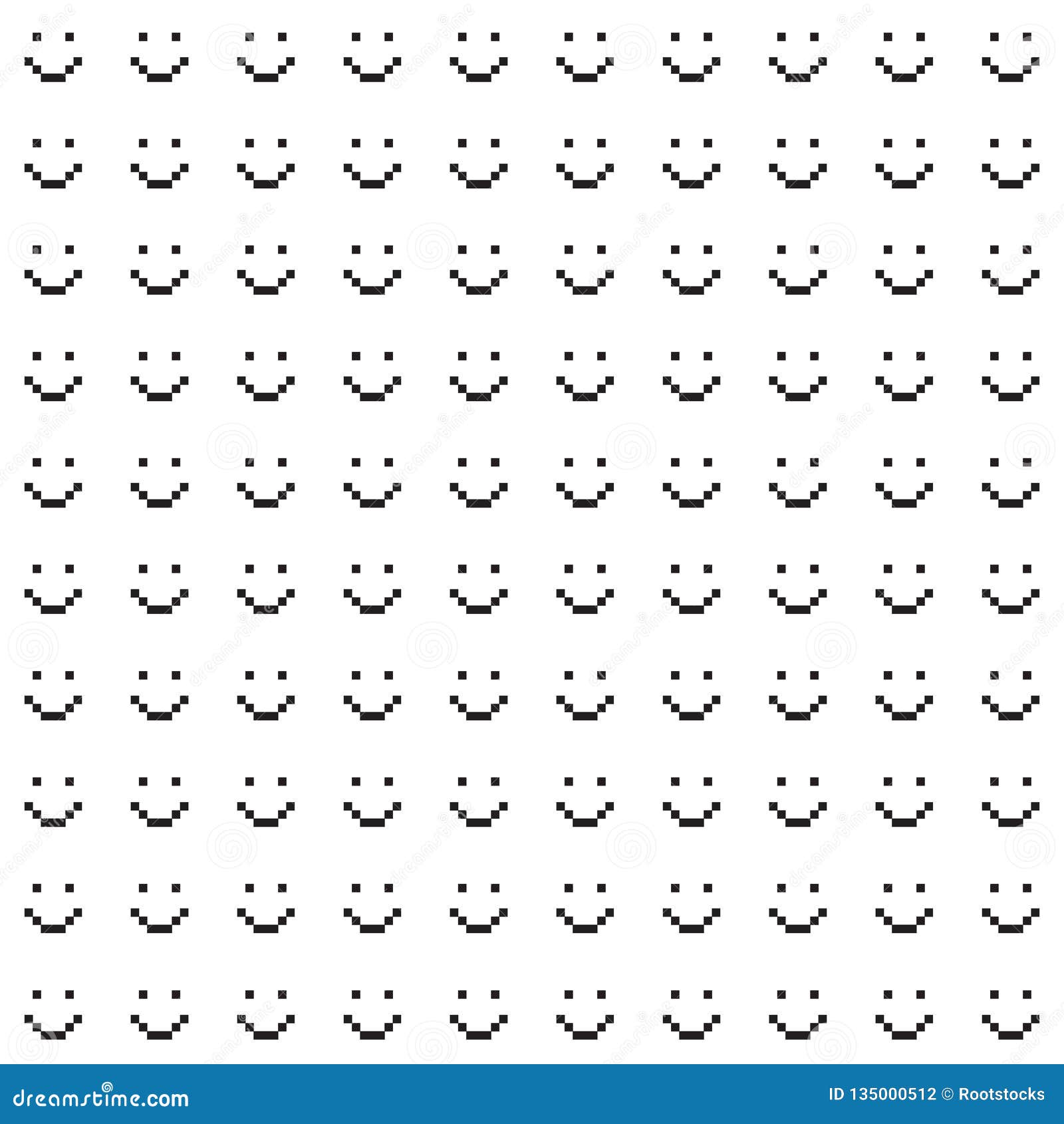 Seamless Pattern with Smile Icons. Pixel Art Stock Vector ...