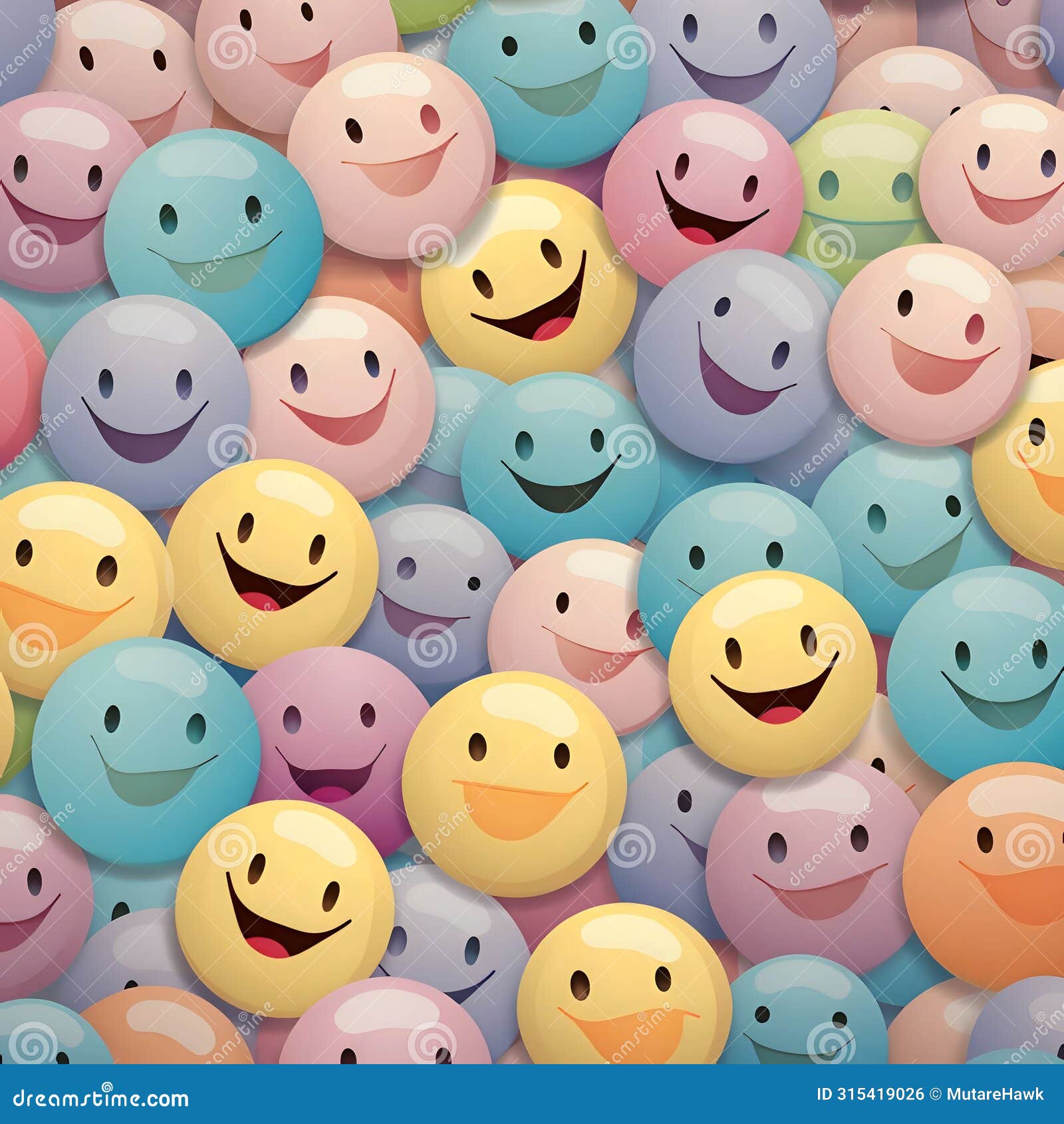Seamless Pattern with Smileys. Vector Illustration Stock Vector ...