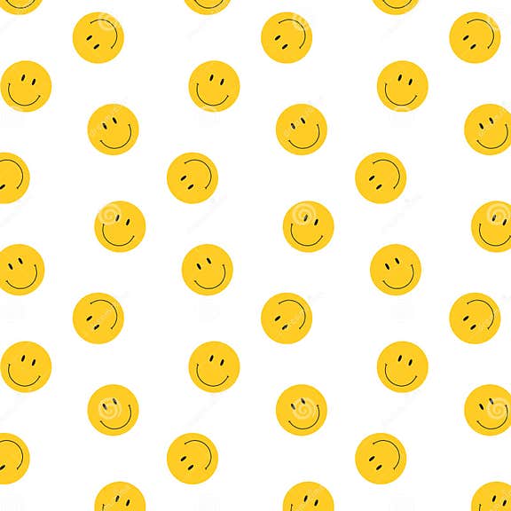 Seamless Pattern with Smileys. Vector Pattern with Emoji Stock ...