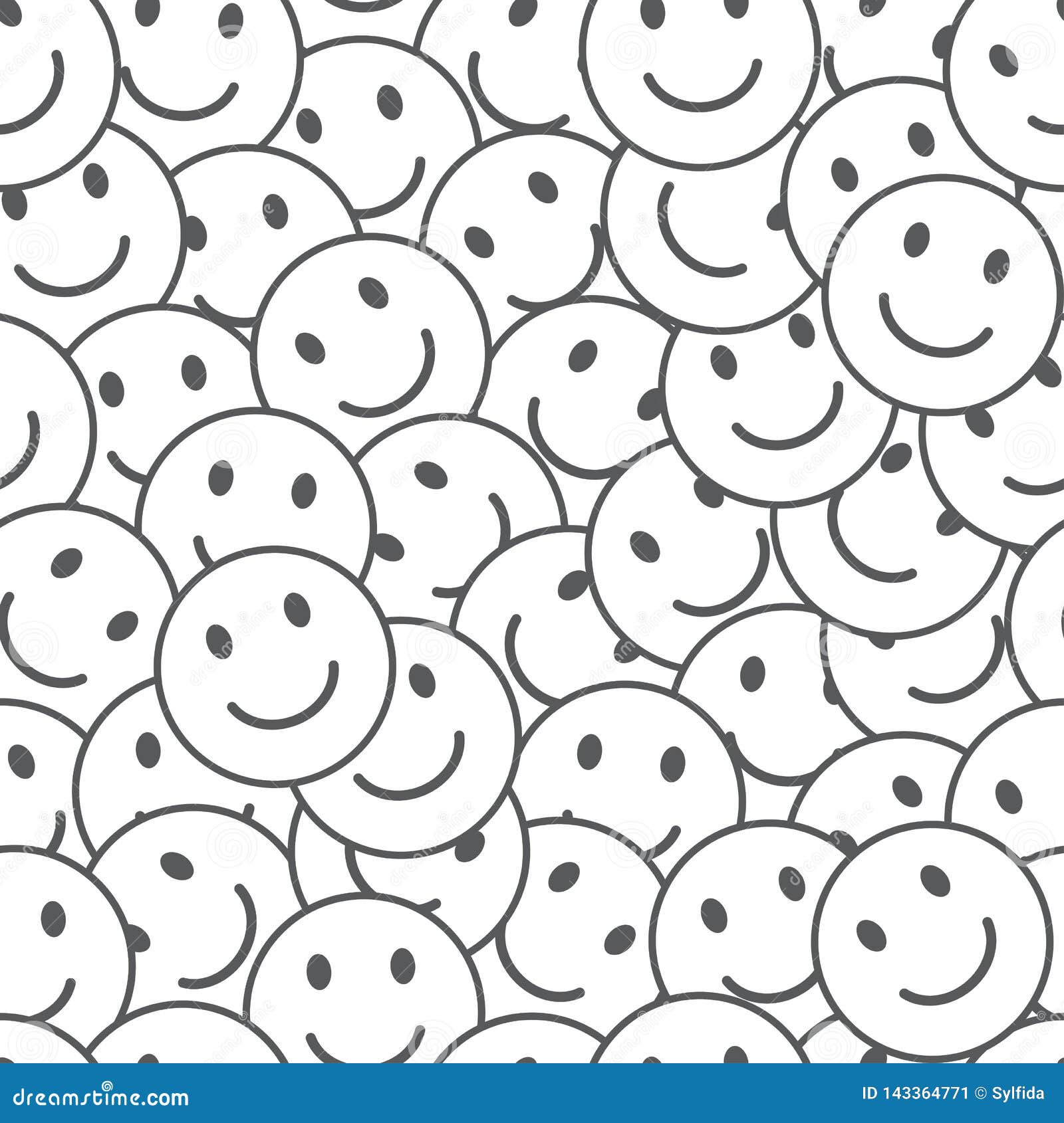 Seamless Pattern with Smileys. Vector Stock Illustration - Illustration ...