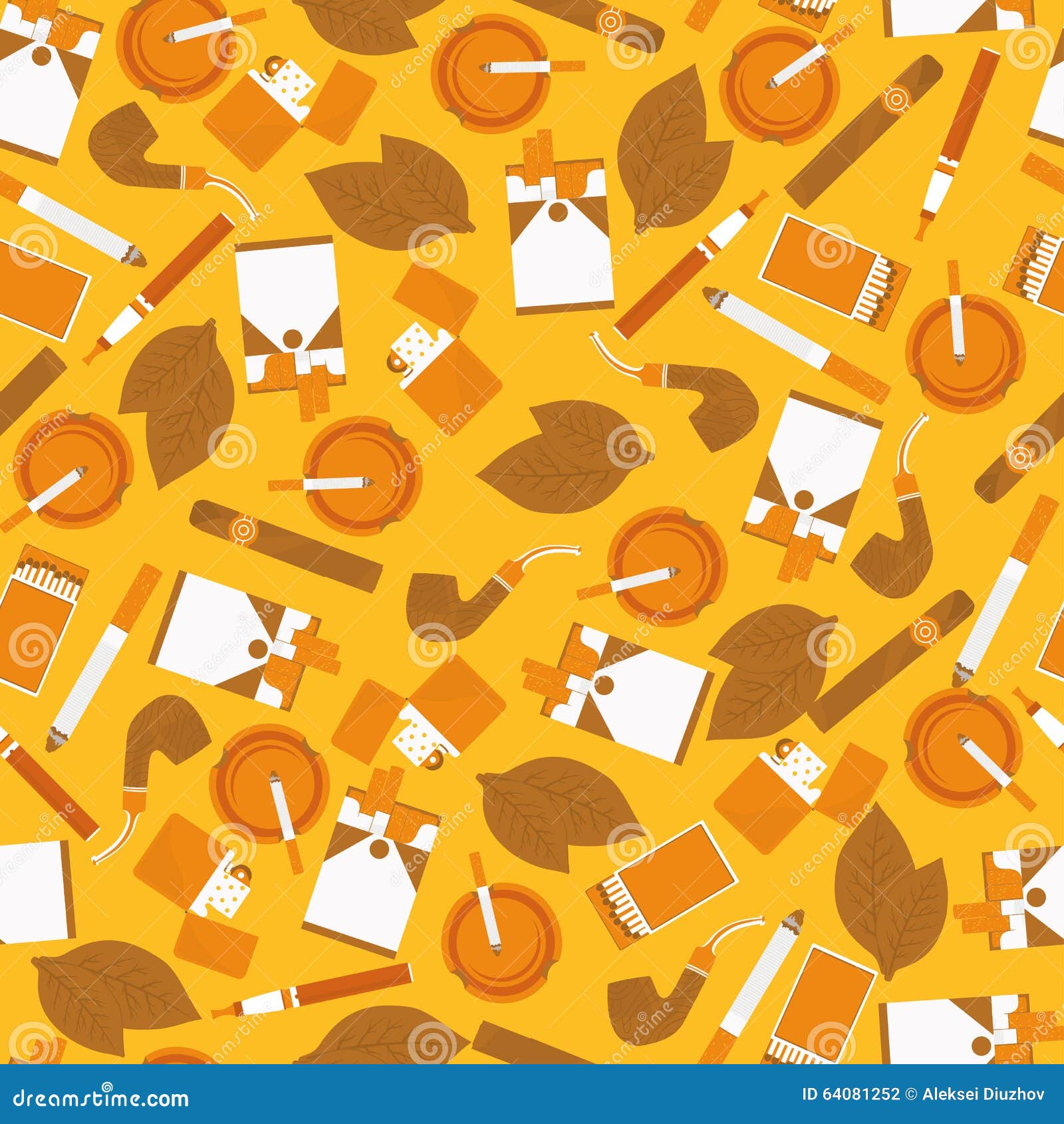 Seamless Pattern of Smoking Accessories Stock Illustration ...