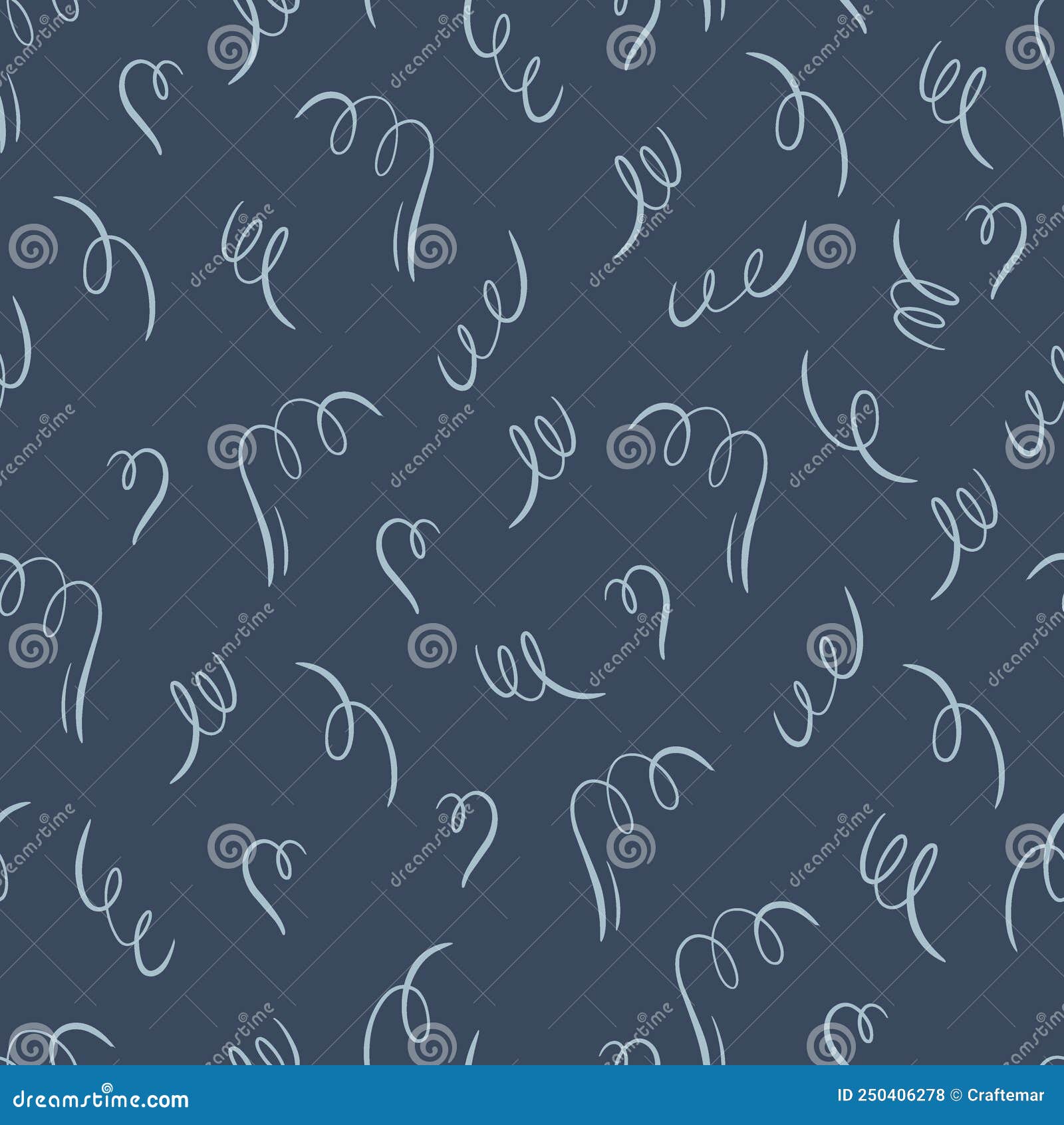 Seamless Pattern with Smooth Hand Drawn Ribbon Lines Simple Decorative ...